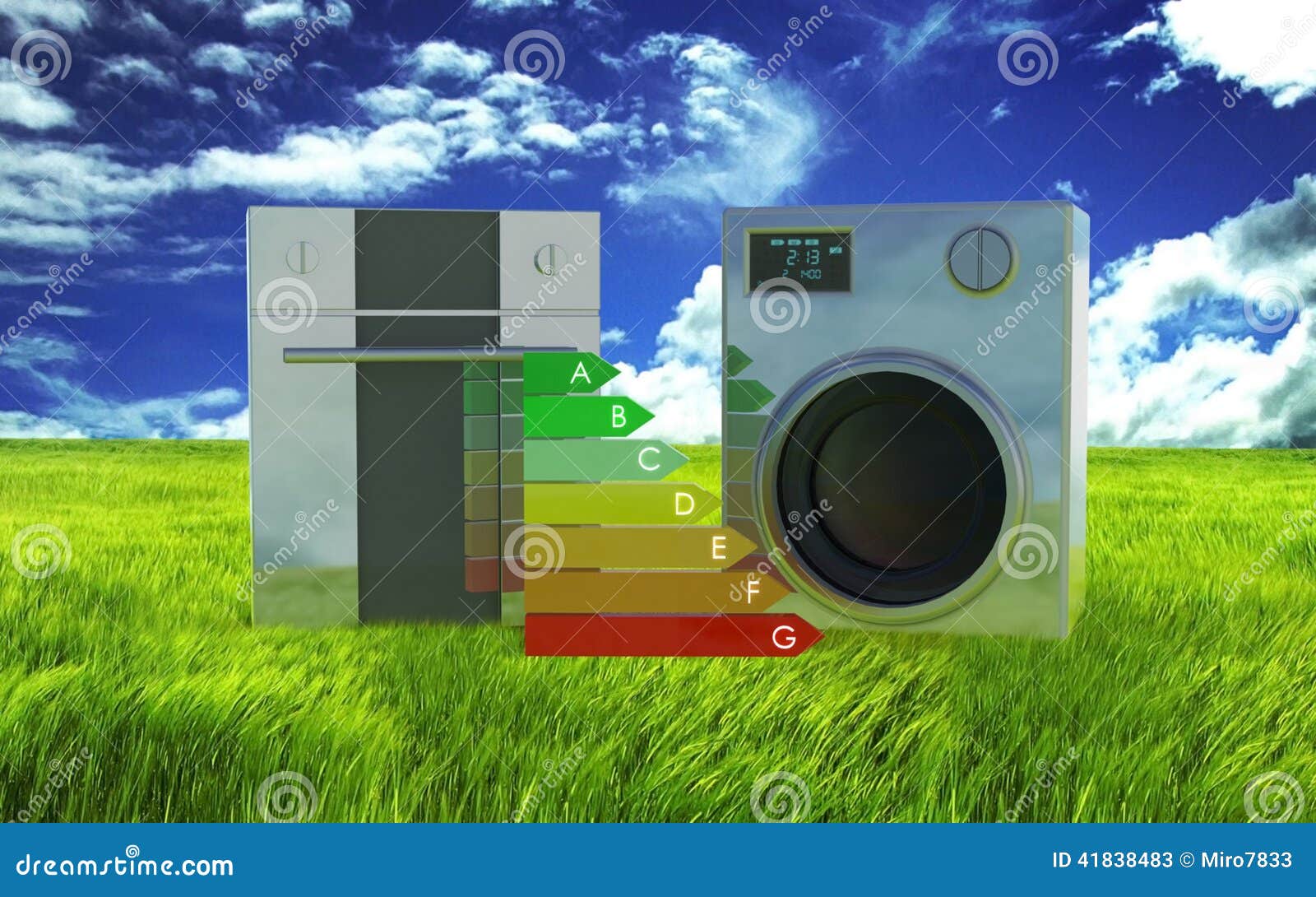 3d Washing Machine, Oven - Energy Efficiency Stock Illustration ...