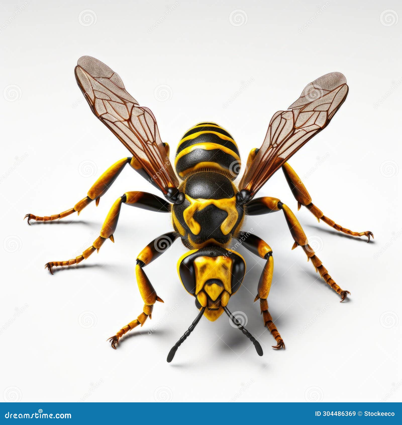 3d Wasp Model Design with Densely Textured Surface on White Background ...