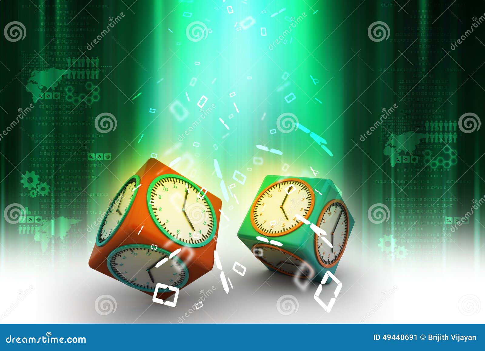 3d watch in cube stock illustration. Illustration of point - 49440691