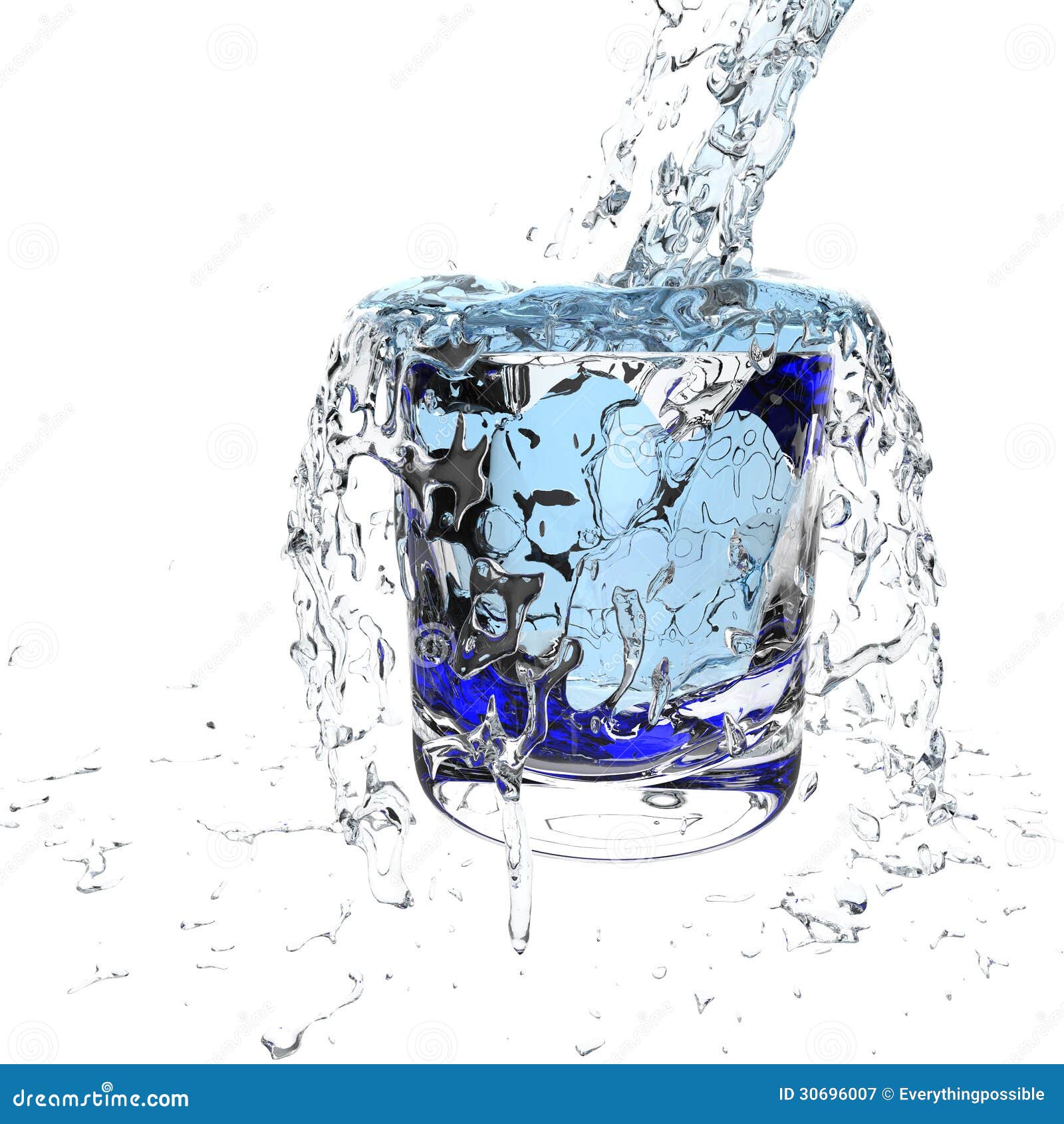 3d water pouring splash stock illustration. Illustration of closeup ...