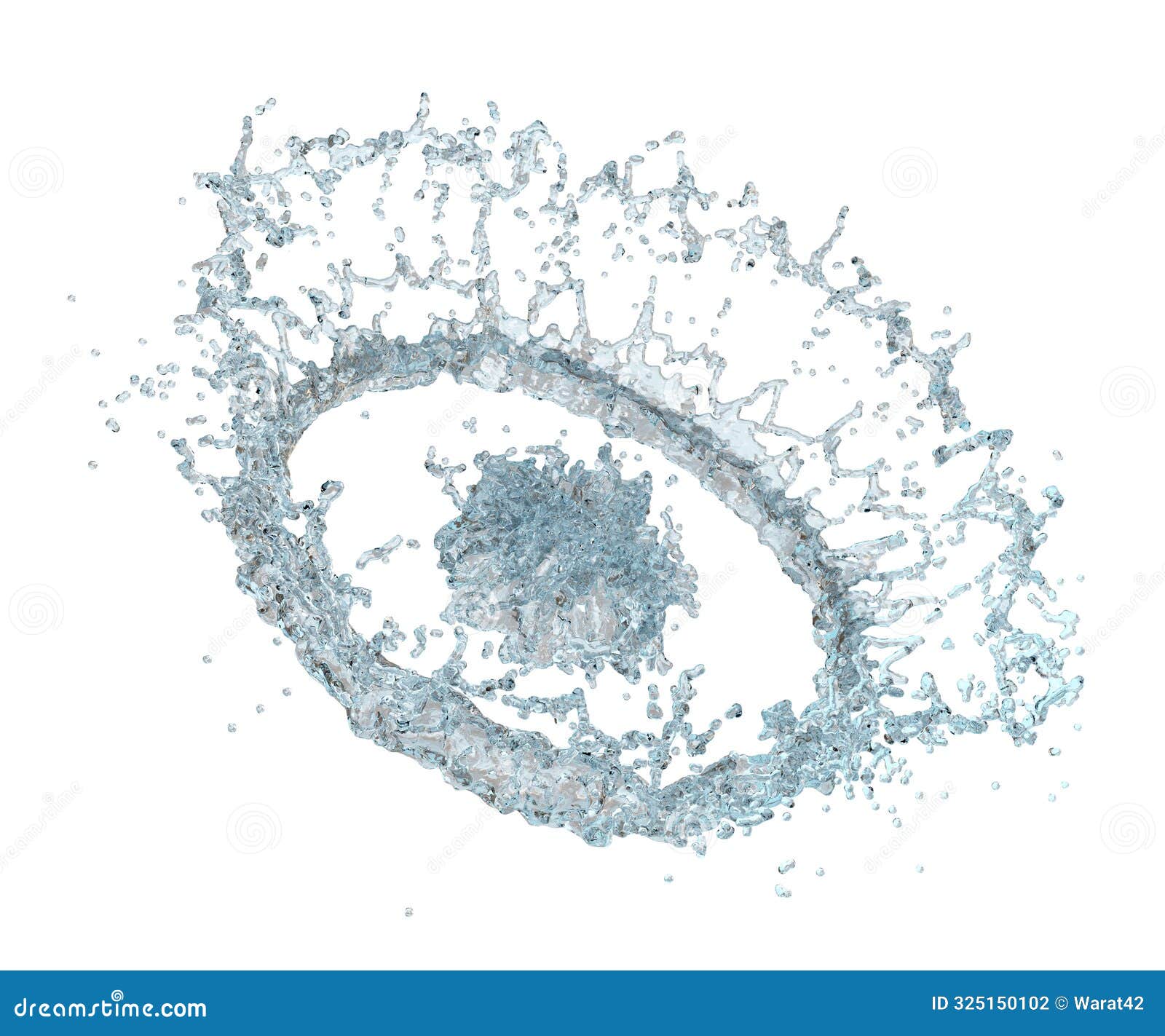 3d Water Splash Transparent, Clear Blue Water Scattered Around Isolated ...