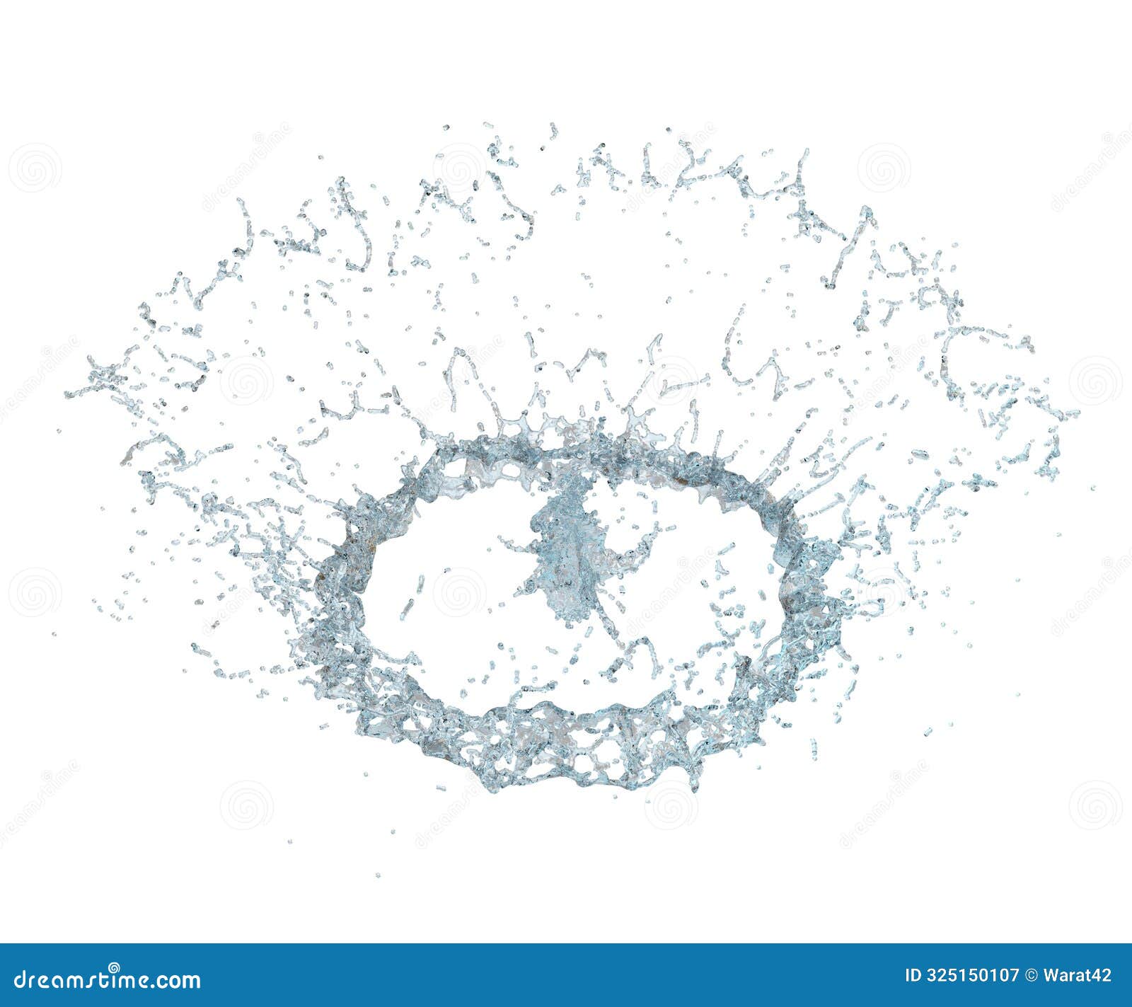 3d Water Splash Transparent, Clear Blue Water Scattered Around Isolated ...