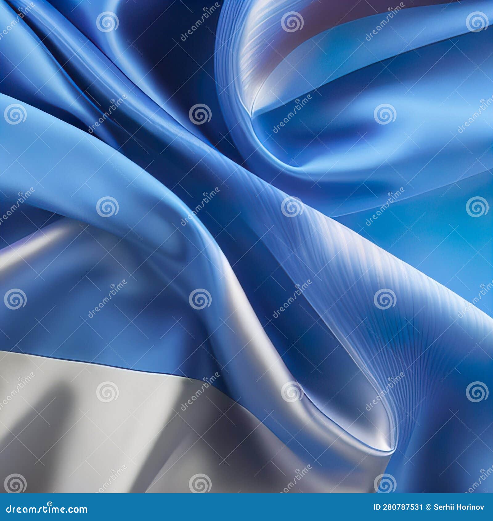 3D Wave Bright Berlin Blue Color Gradient Silk Fabric AI Generated ...