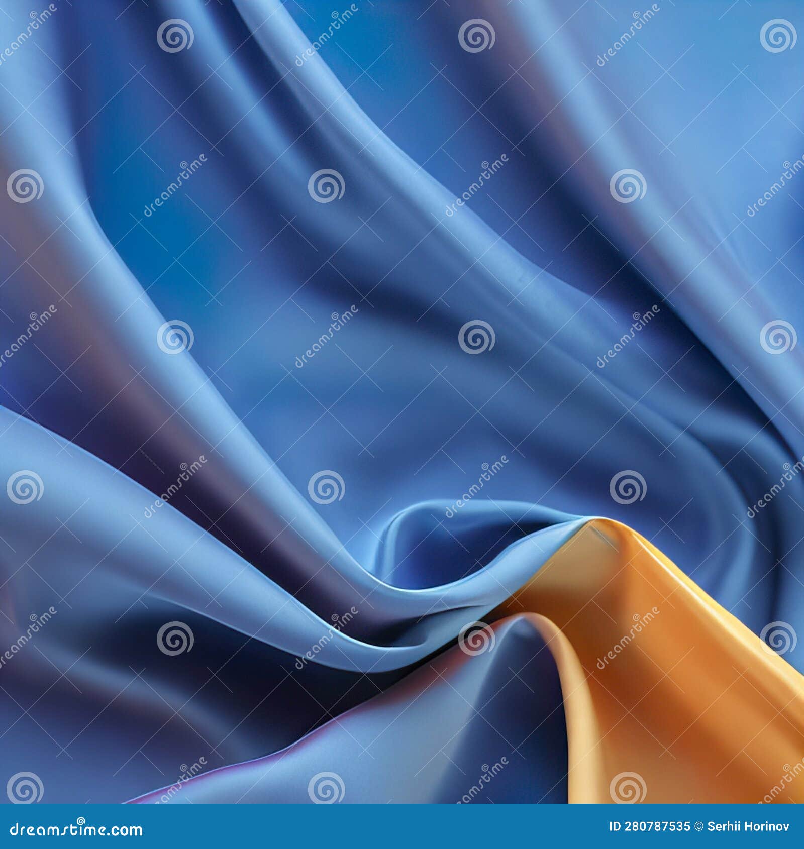 3D Wave Bright Berlin Blue Color Gradient Silk Fabric AI Generated ...