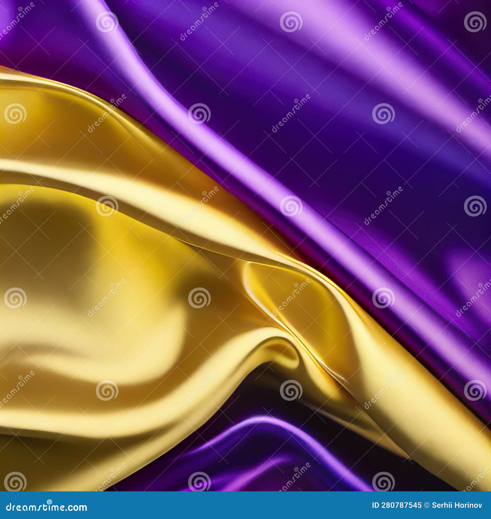 3D Wave Bright Gold and Purple Color Gradient Silk Fabric AI Generated ...