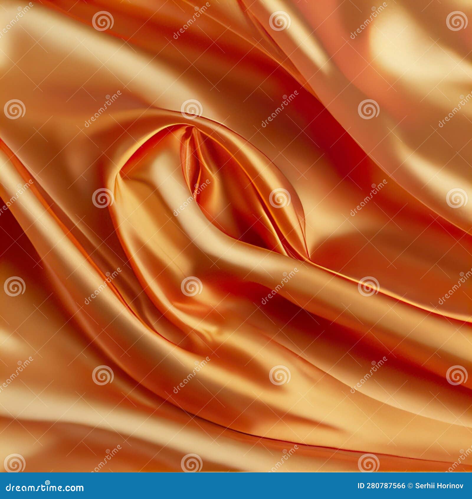 3D Wave Bright Golden Rust Color Gradient Silk Fabric AI Generated ...
