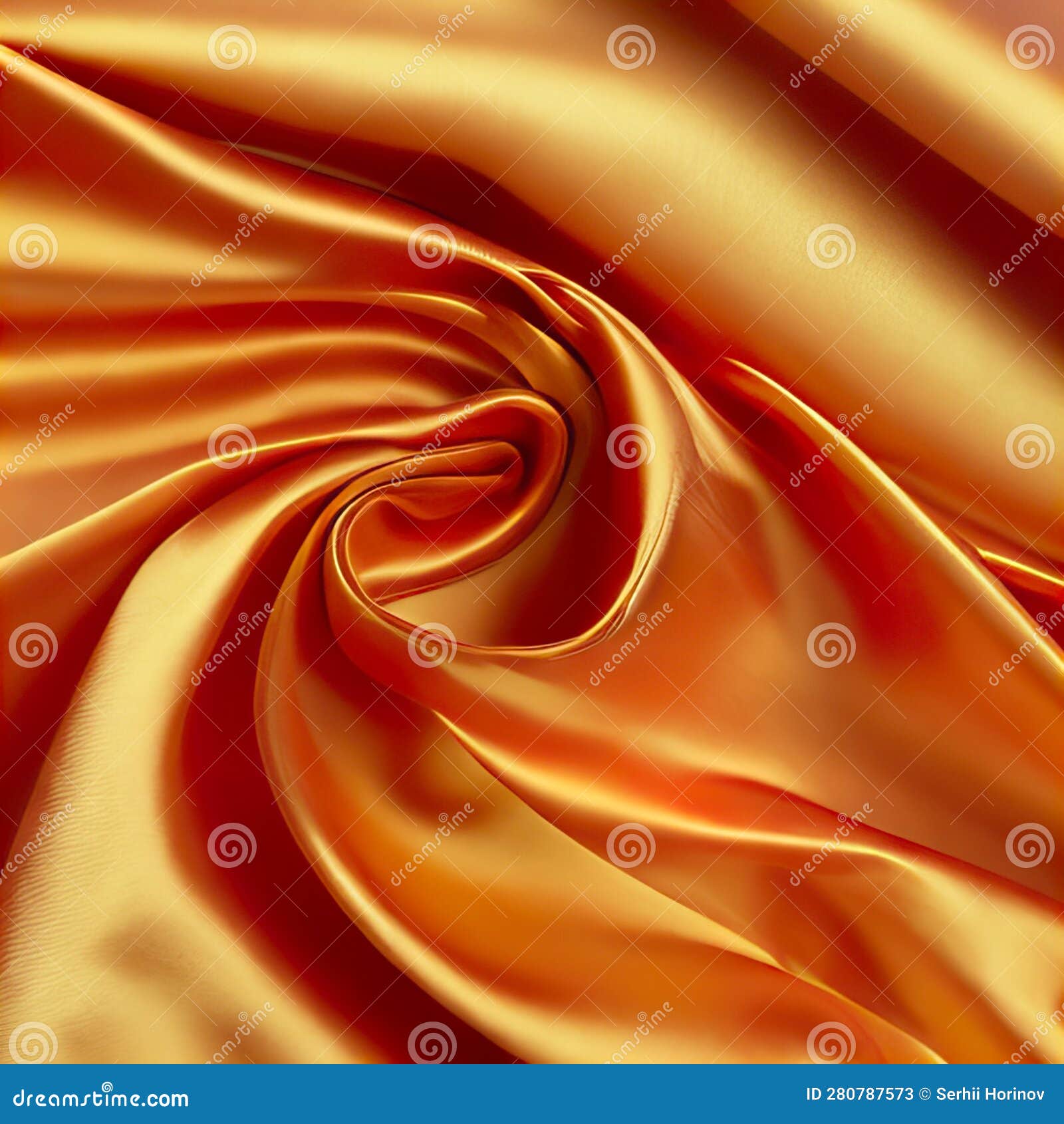 3D Wave Bright Golden Rust Color Gradient Silk Fabric AI Generated ...