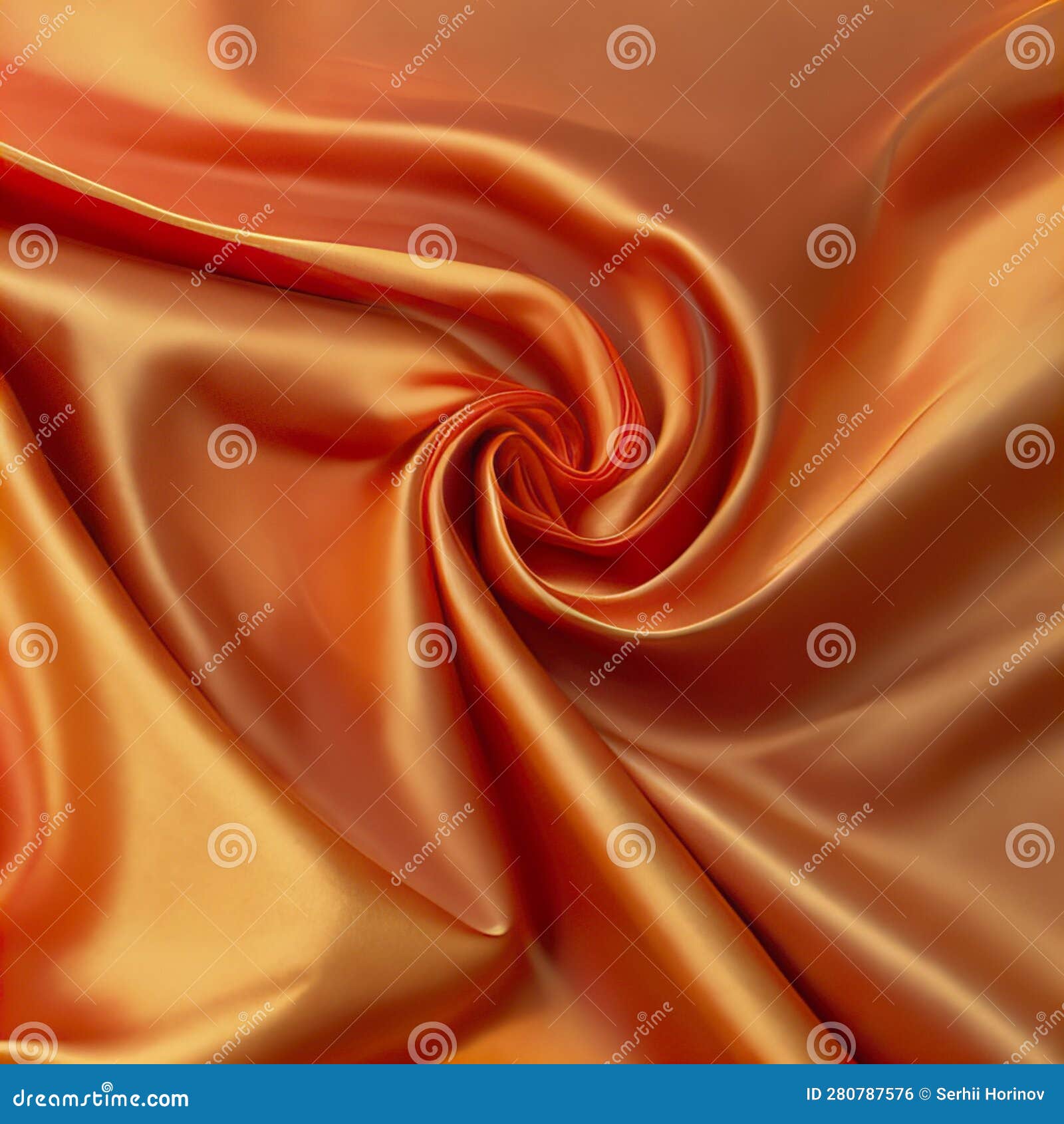 3D Wave Bright Golden Rust Color Gradient Silk Fabric AI Generated ...