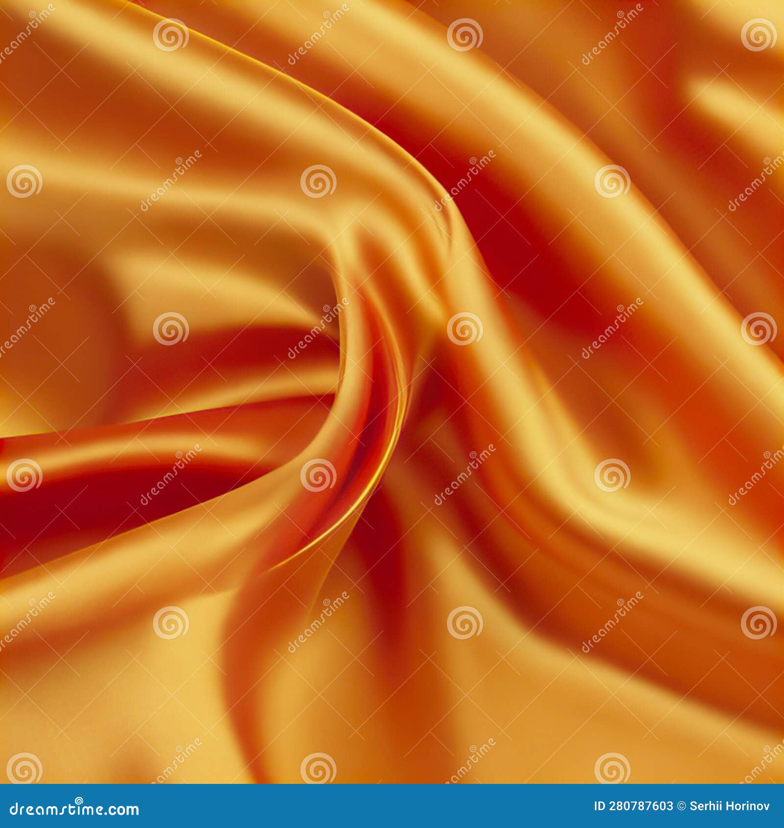 3D Wave Bright Golden Rust Color Gradient Silk Fabric AI Generated ...