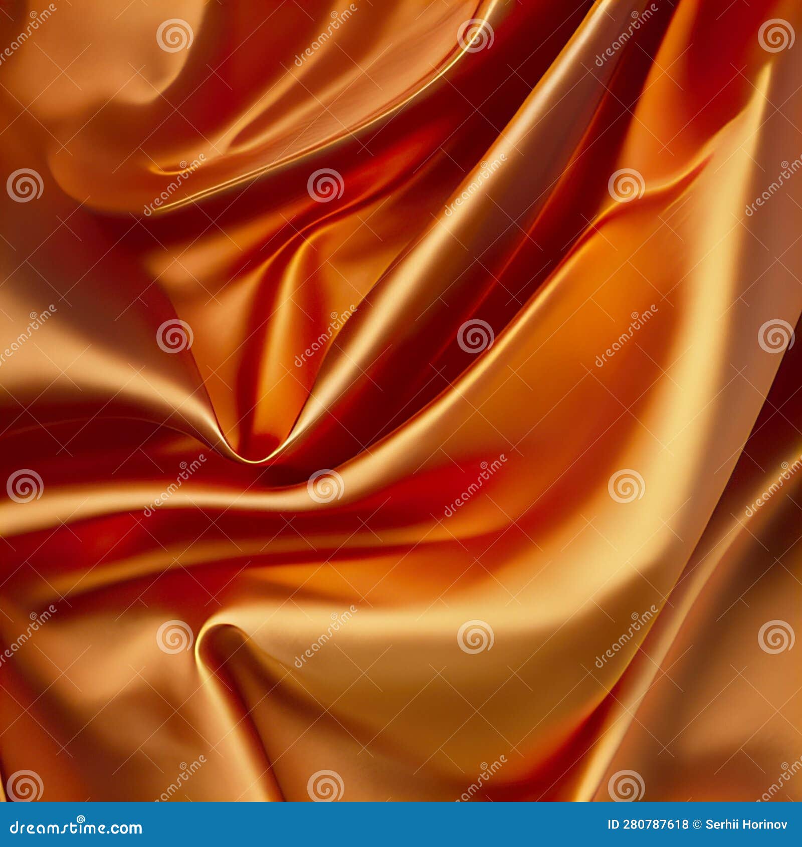 3d Wave Bright Golden Rust Color Gradient Silk Fabric Ai Generated Stock Illustration