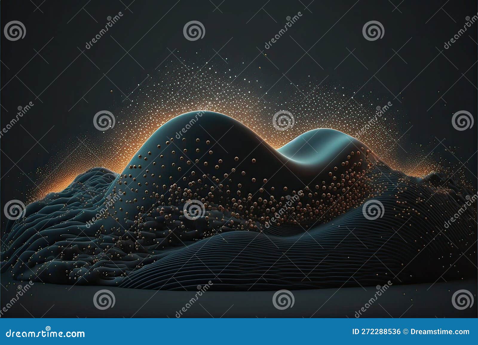 3D Wave Graph Abstract Particles. Futuristic Technology Style. (Ai ...