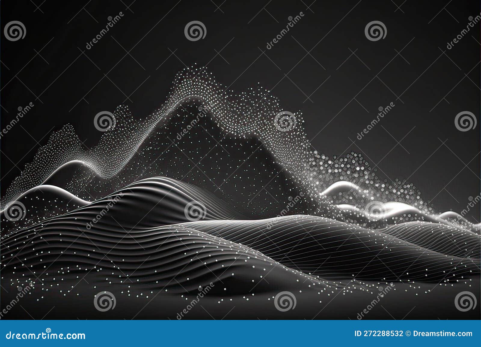 3D Wave Graph Abstract Particles. Futuristic Technology Style. (Ai ...