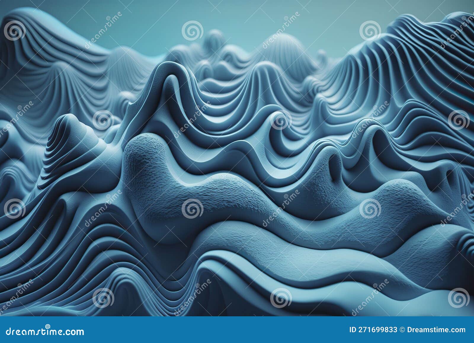 3d Waves Abstract Background. Generative AI Stock Illustration ...