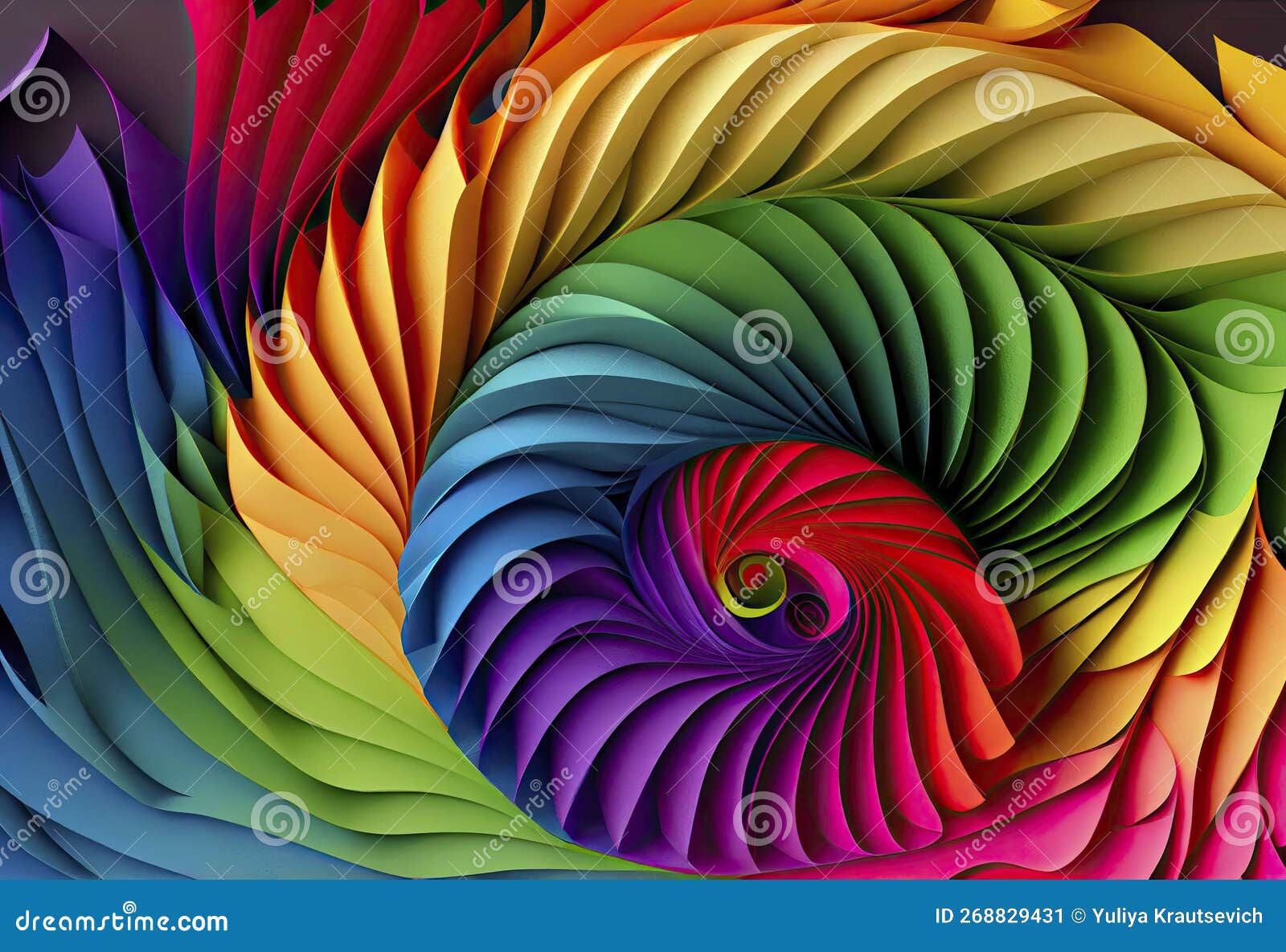 3d Waves Abstract Background. Paper Art Stock Illustration ...
