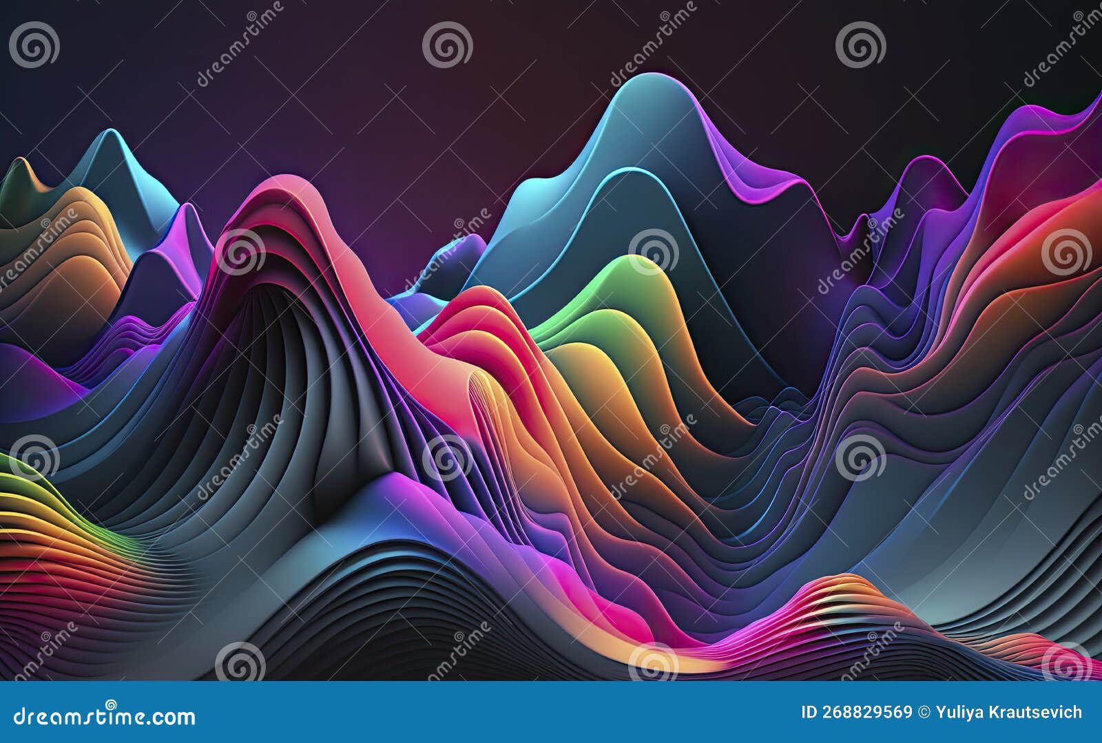 3d Waves Abstract Background. Paper Art Stock Illustration ...