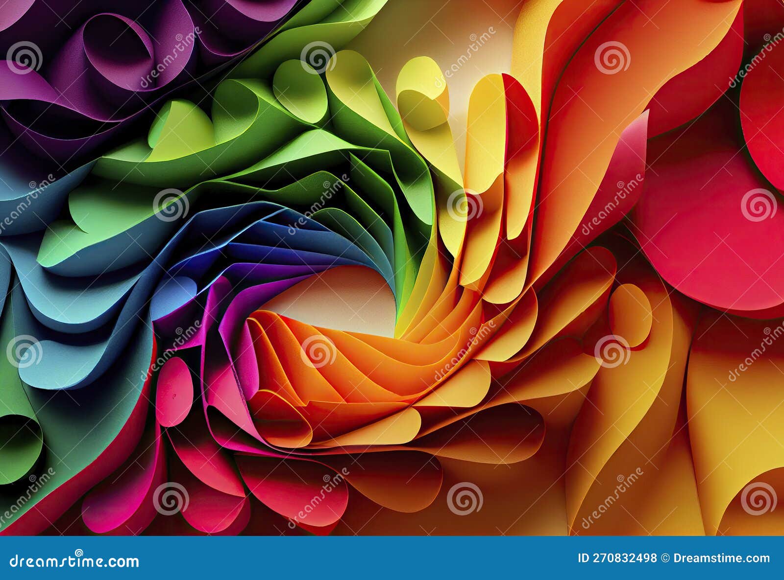 3d Waves Abstract Background. Paper Art Stock Illustration ...