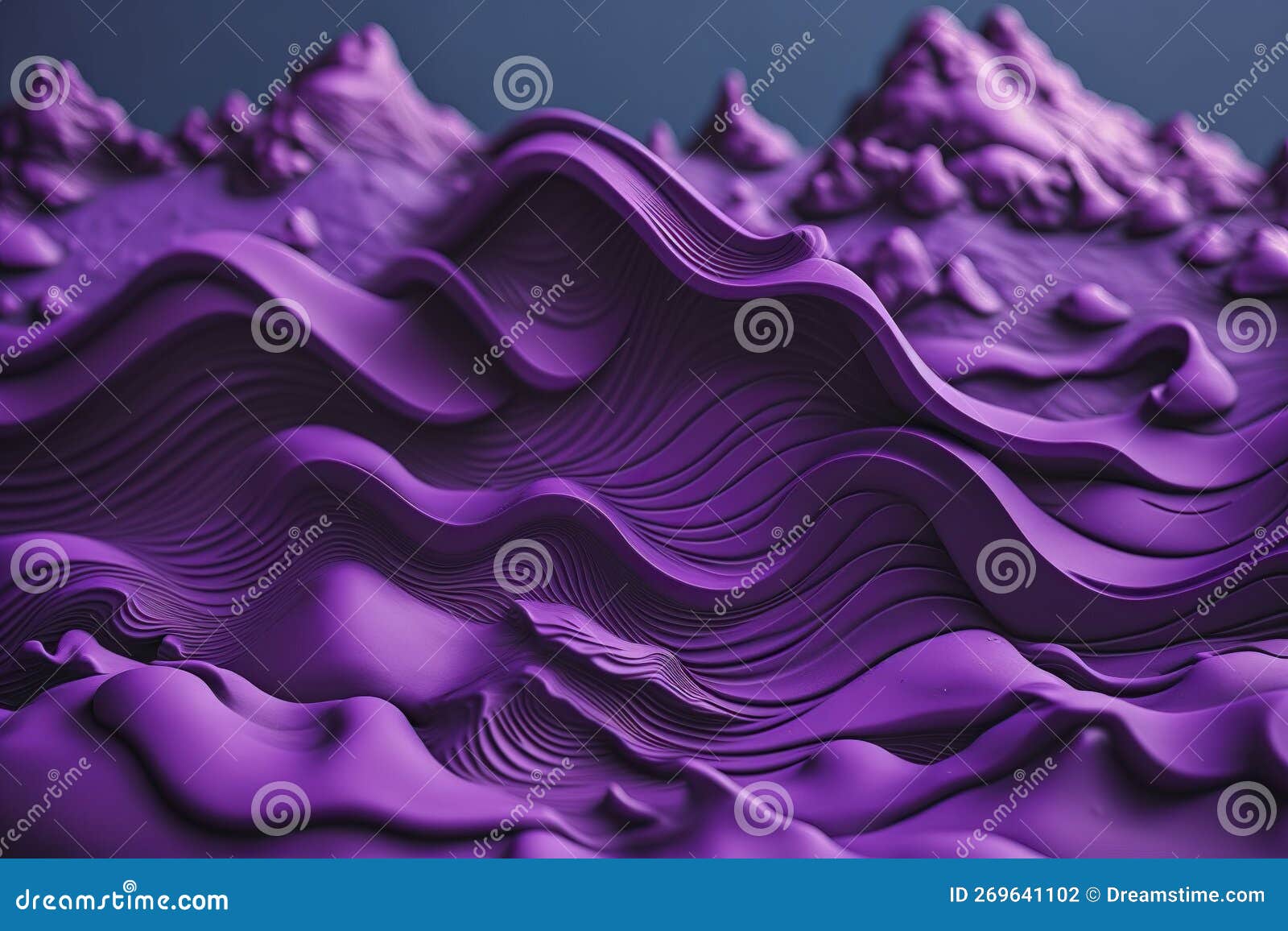 3d Waves Abstract Background. Plastic Art Stock Illustration ...