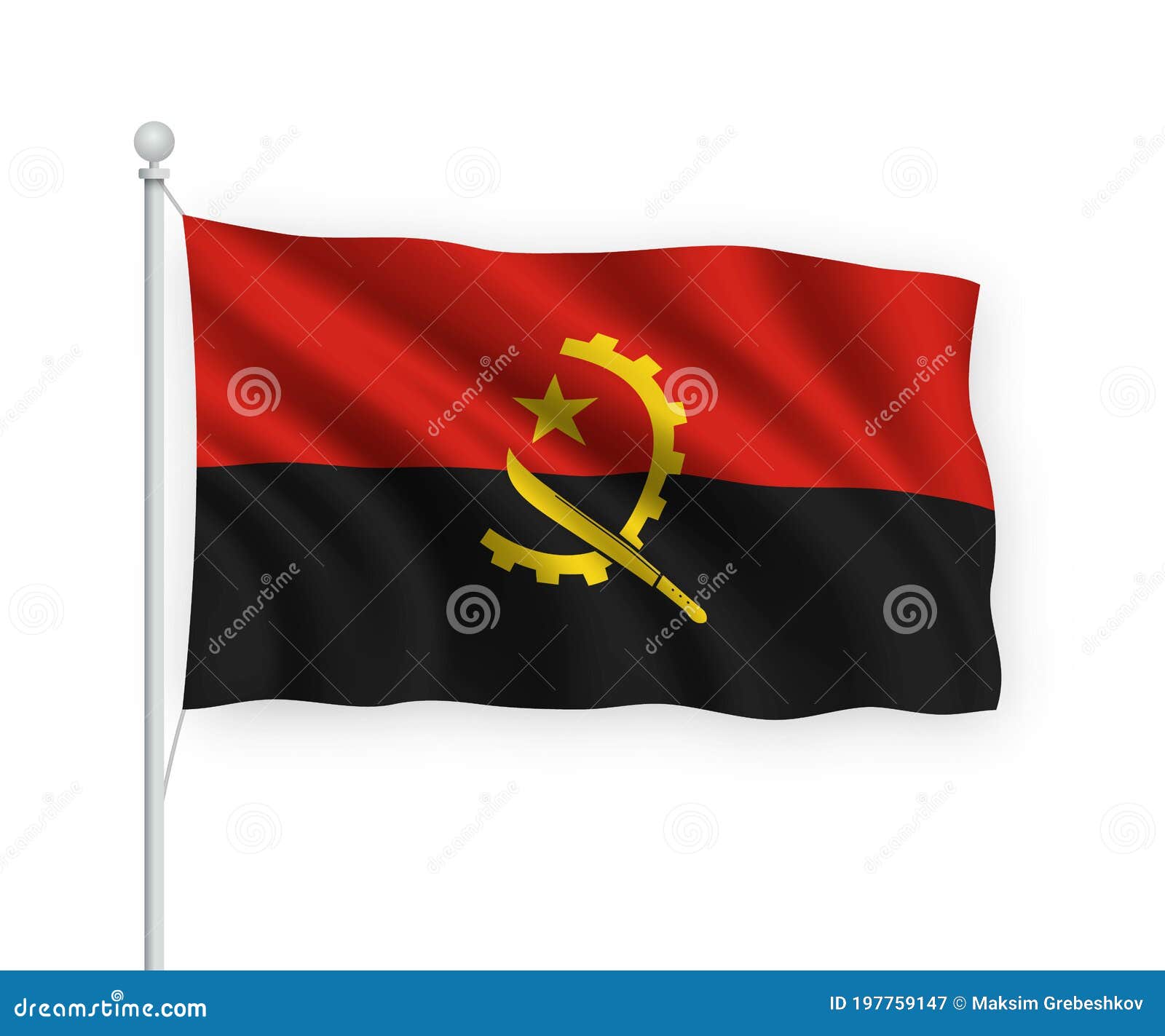 Flag Of Angola, Angola Flag, National Flag Of Angola. Fabric Flag Of ...