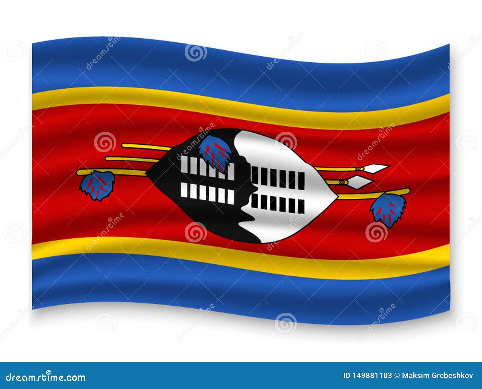 3d Waving Flag Vector Illustration Stock Illustration Illustration