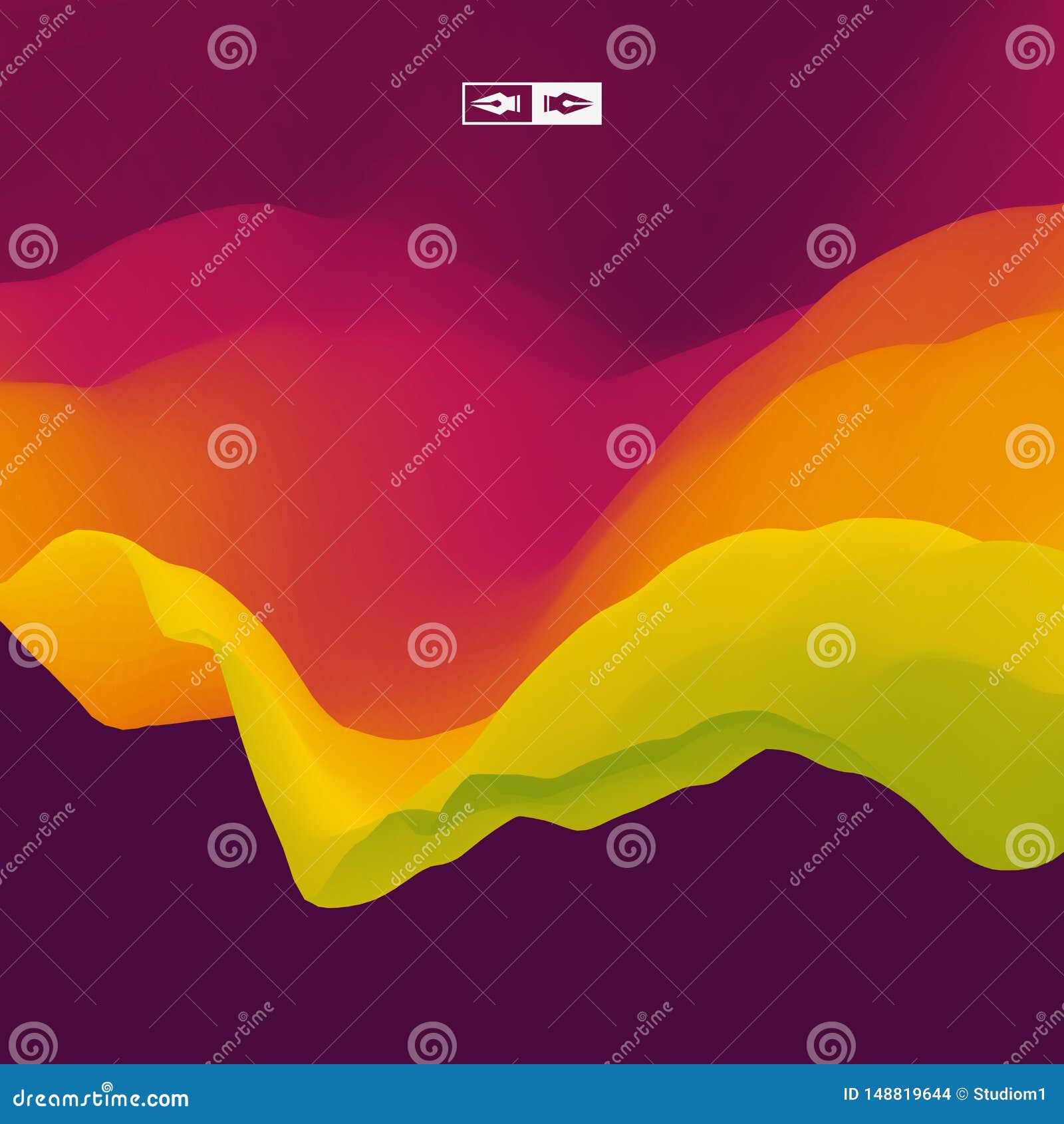 3D Wavy Background. Dynamic Effect. Abstract Vector Illustration ...