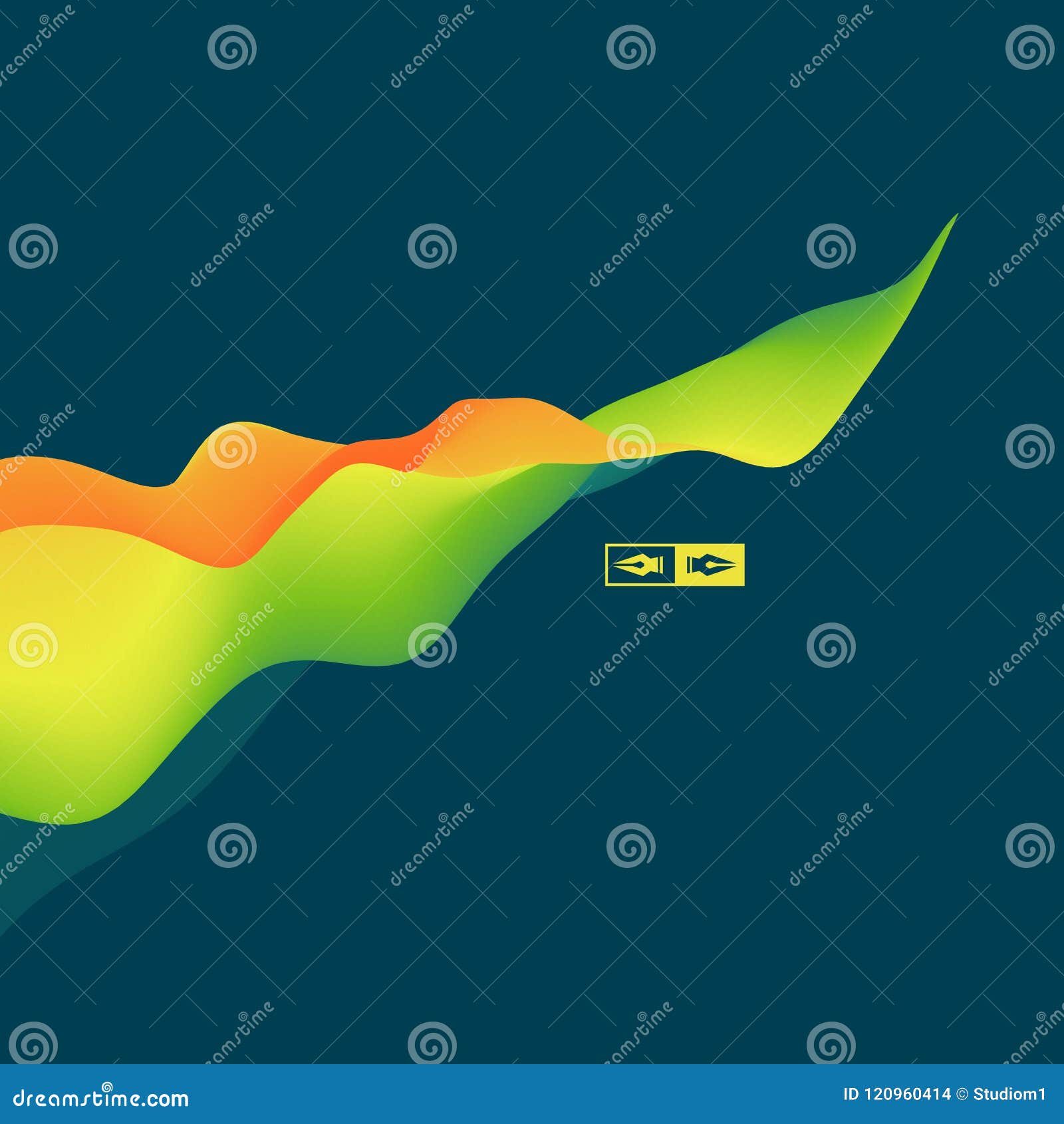 3D Wavy Background. Dynamic Effect. Abstract Vector Illustration ...