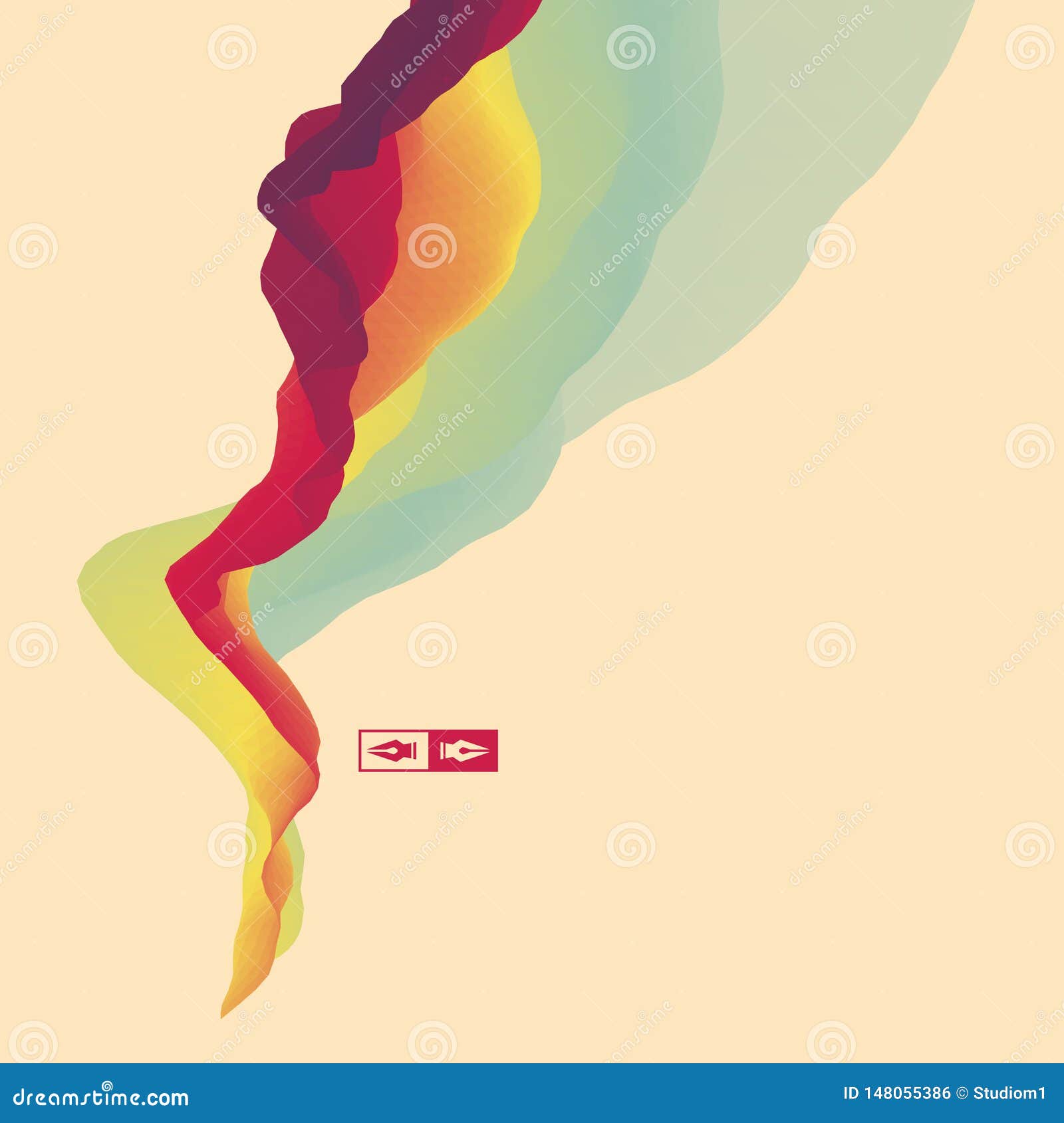 3D Wavy Background. Dynamic Effect. Abstract Vector Illustration ...