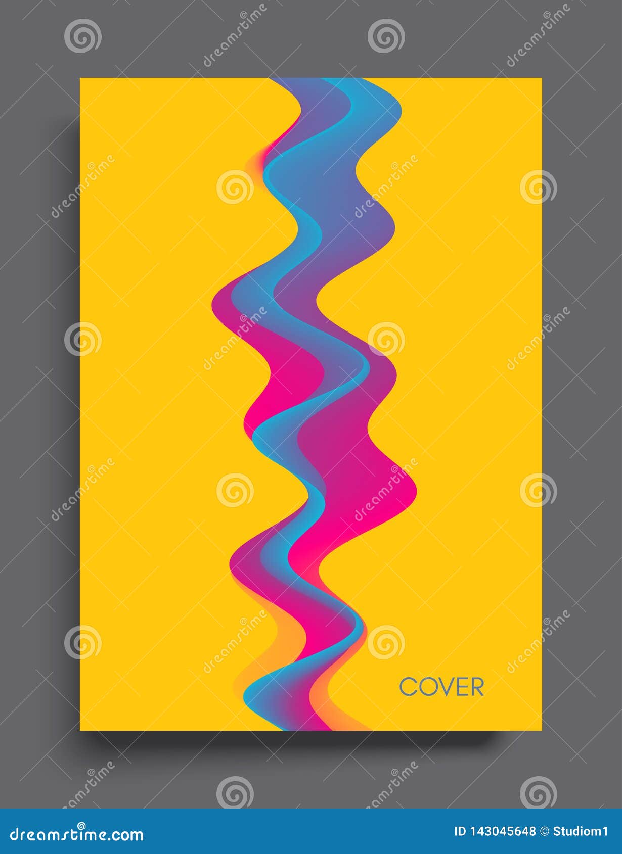 3D Wavy Background with Dynamic Effect. Abstract Vector Illustration ...