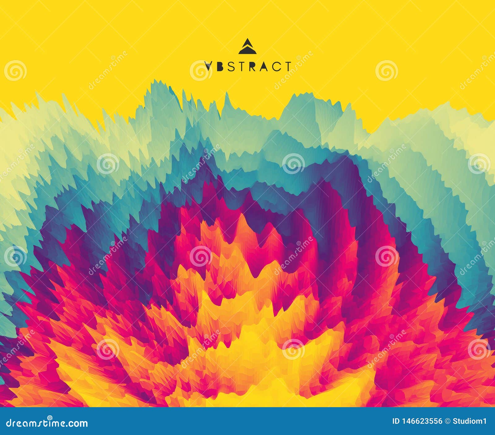 3D Wavy Background with Ripple Effect. Abstract Vector Illustration ...