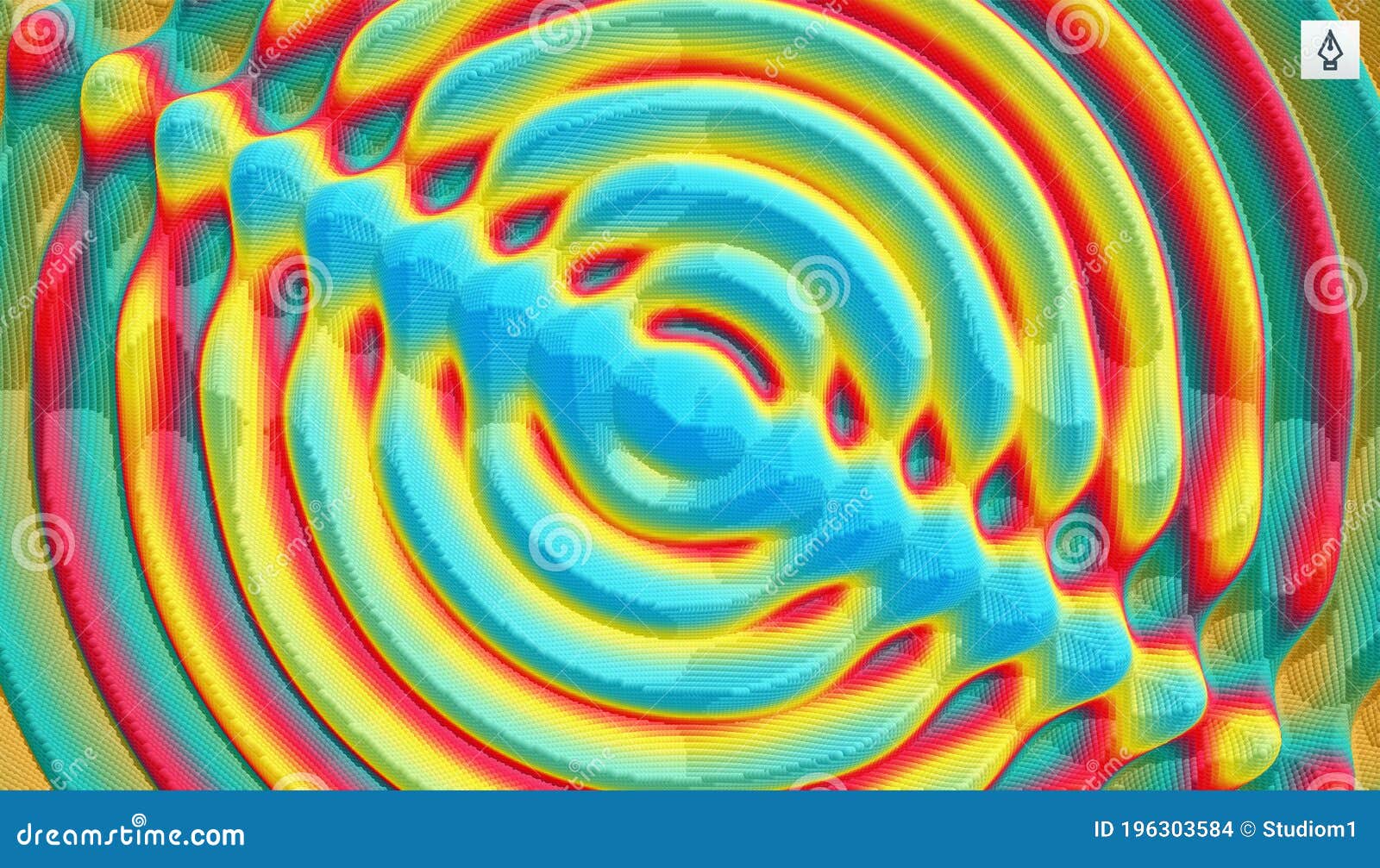 3D Wavy Background with Ripple Effect. Vector Illustration with ...