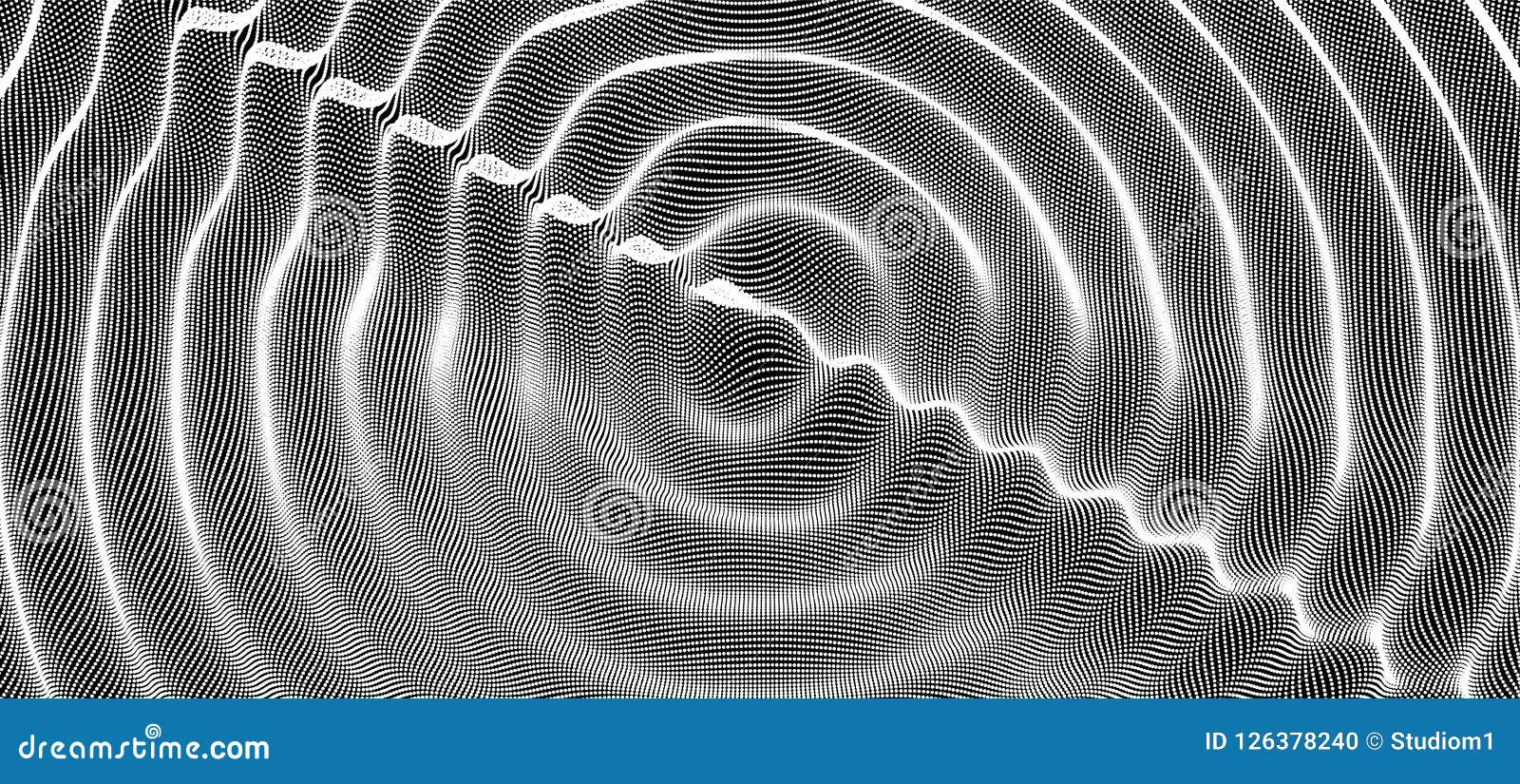 3D Wavy Background with Ripple Effect. Vector Illustration with ...