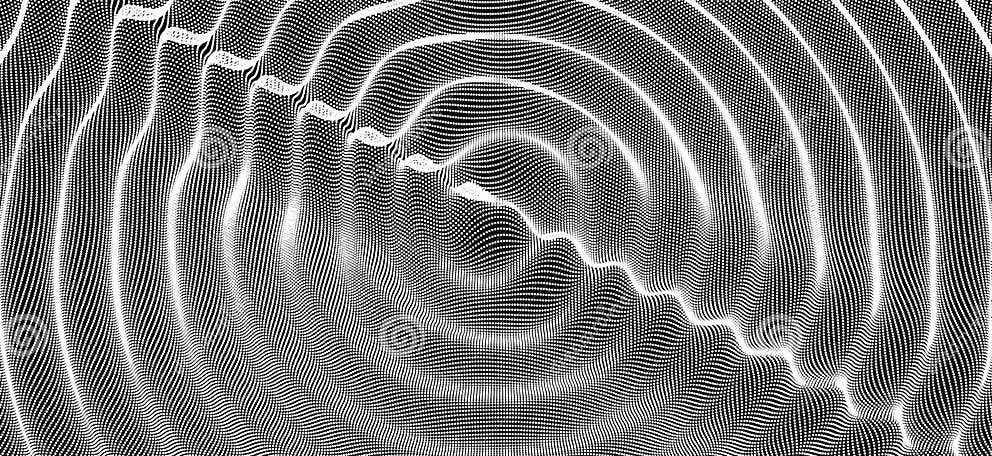 3D Wavy Background with Ripple Effect. Vector Illustration with ...