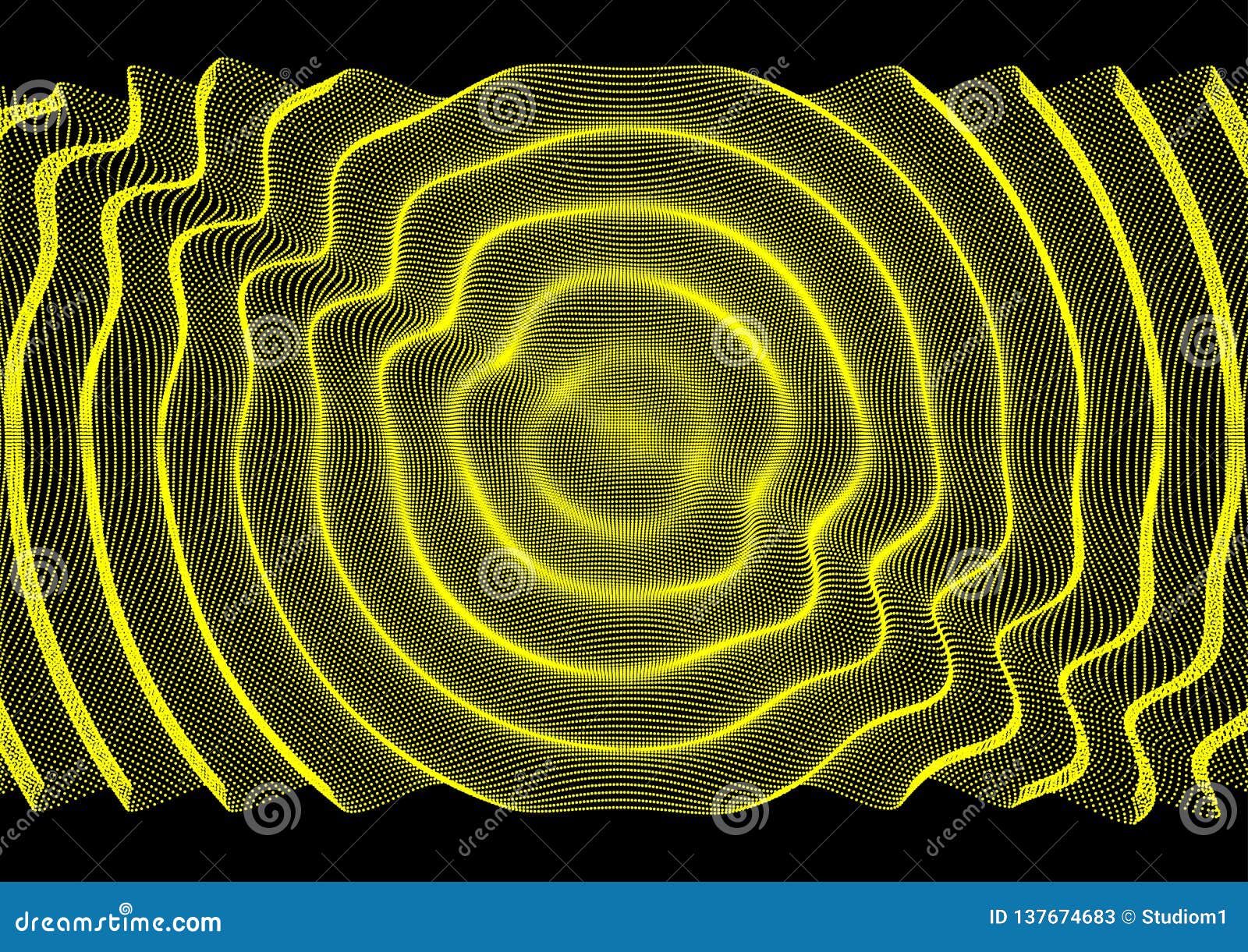 3D Wavy Background with Ripple Effect. Vector Illustration with ...