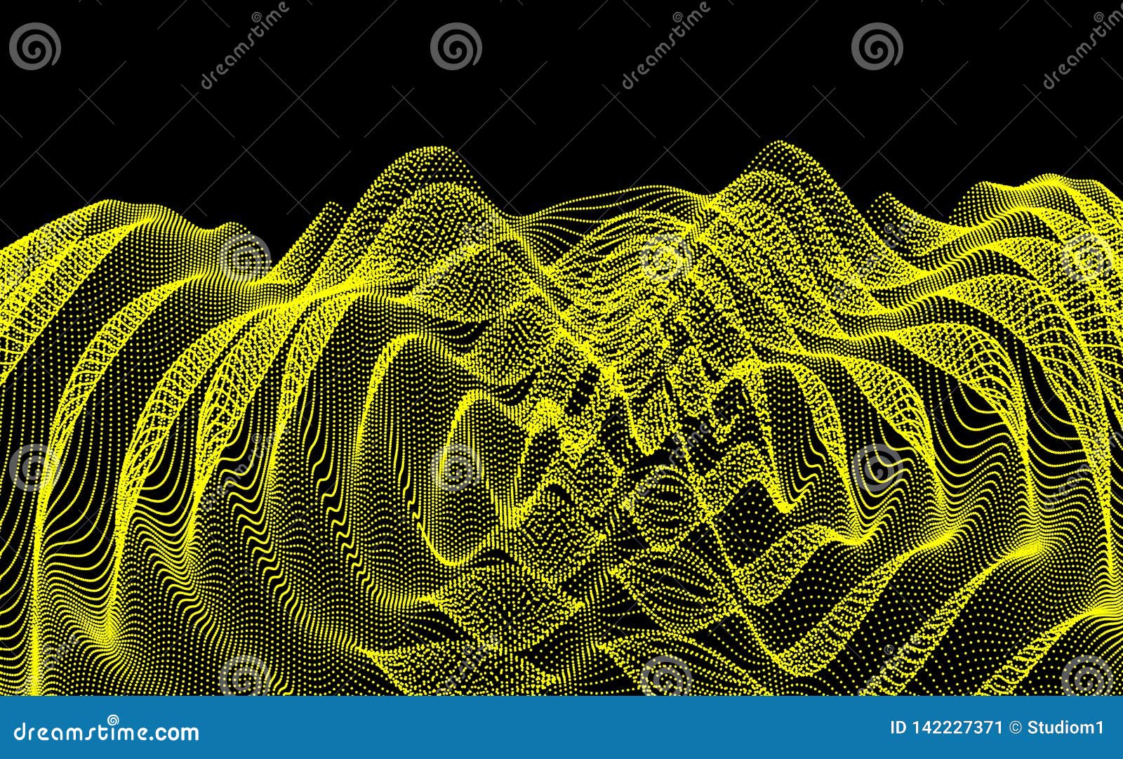 3D Wavy Background with Ripple Effect. Vector Illustration with ...