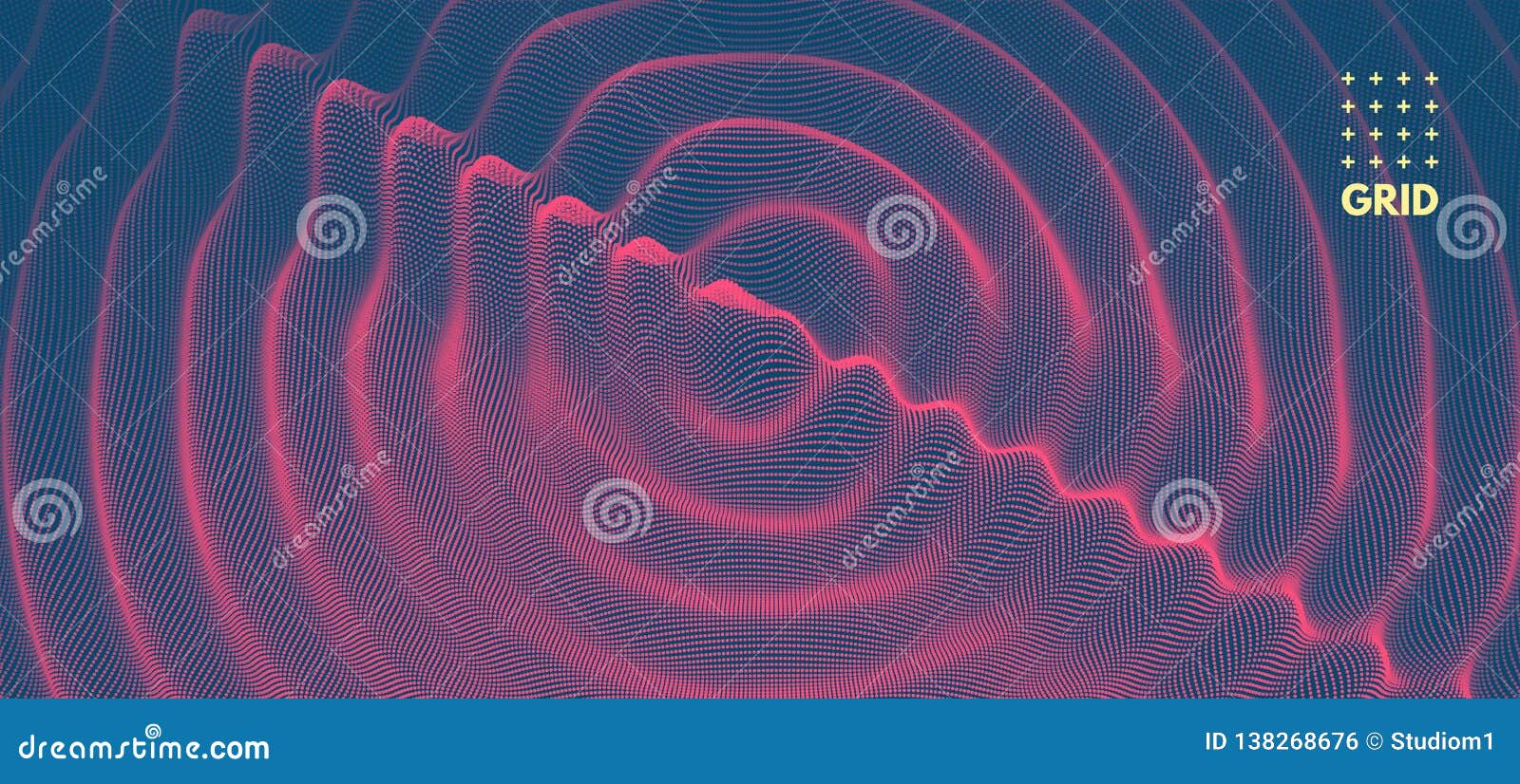 3D Wavy Background with Ripple Effect. Vector Illustration with ...