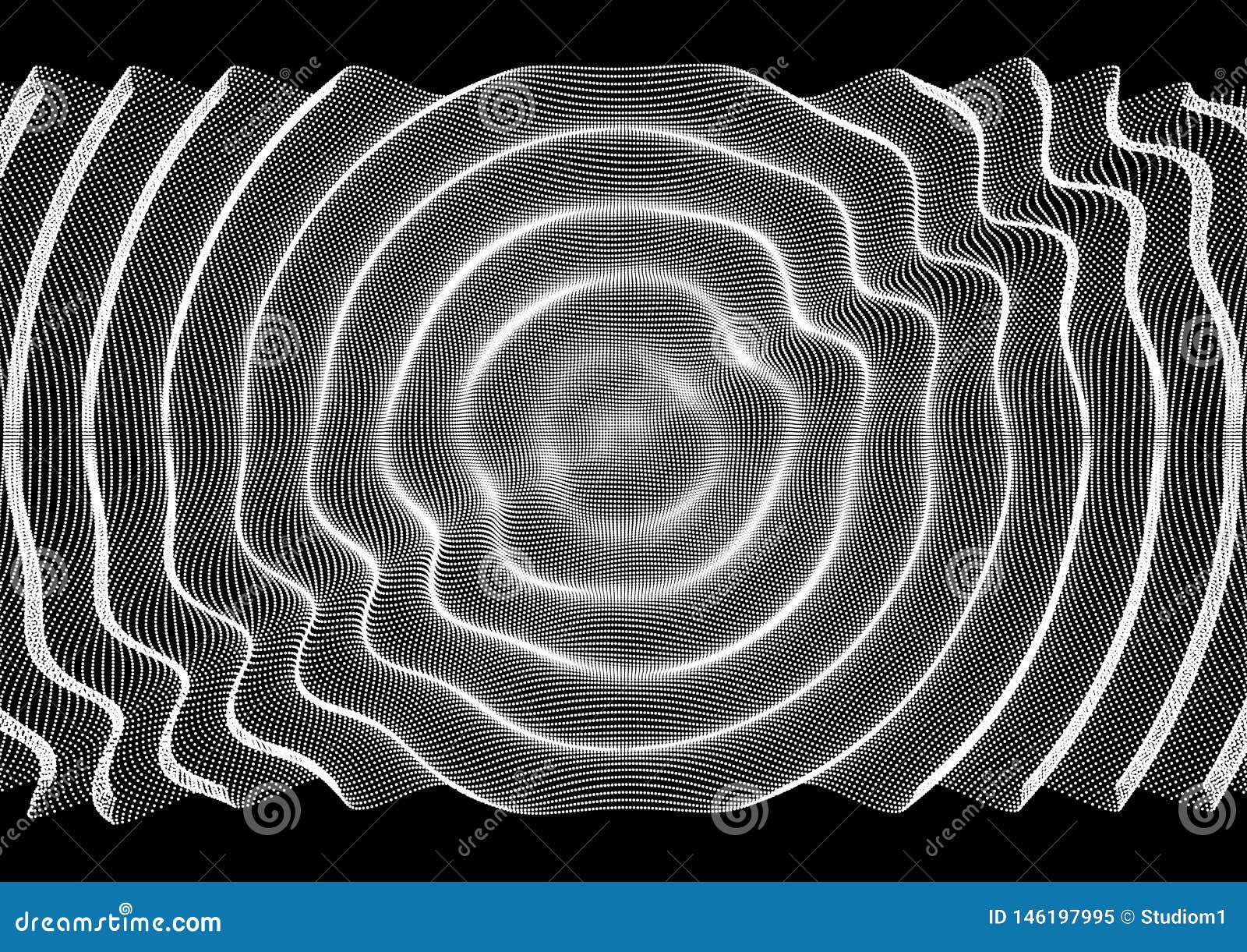 3D Wavy Background with Ripple Effect. Vector Illustration with ...
