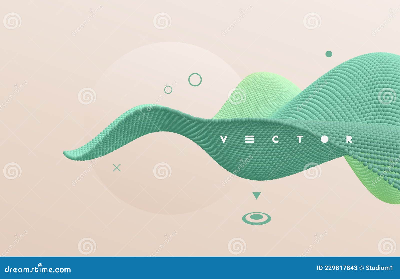 3D Wavy Background. a Wave Formed from Many Spheres. Abstract Vector ...