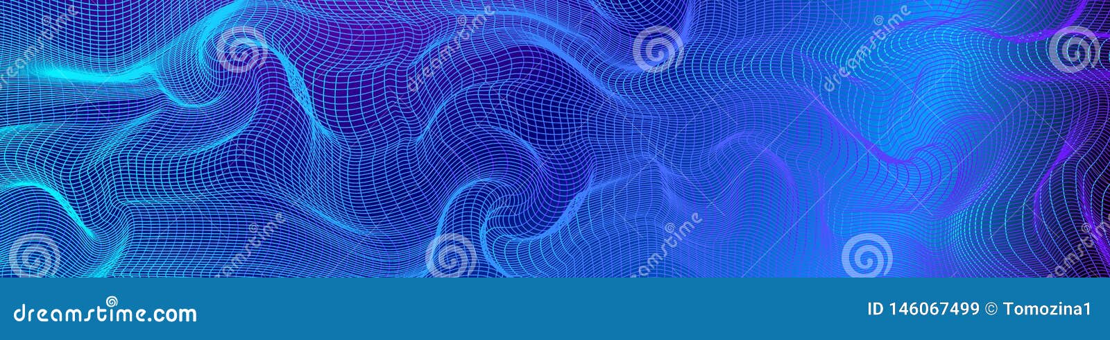 3D wavy grid stock vector. Illustration of field, futuristic - 146067499
