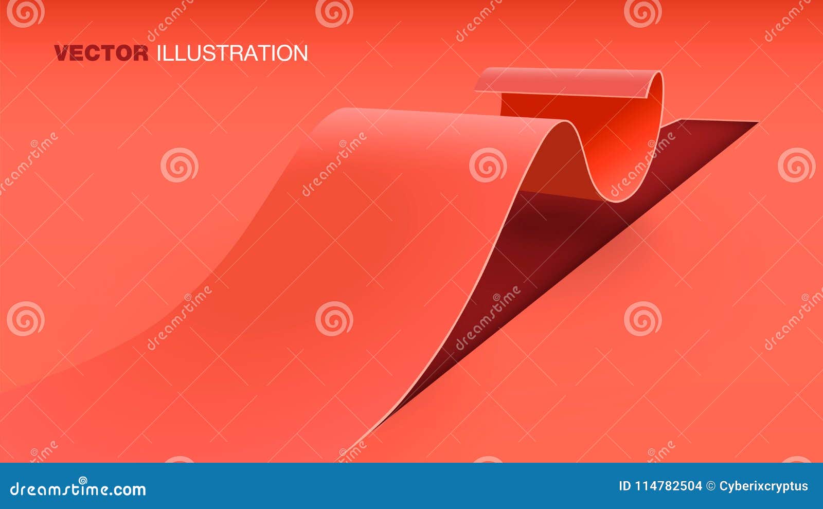3d Wavy Strip Cut from the Red Floor. Vector Background. Stock Vector ...