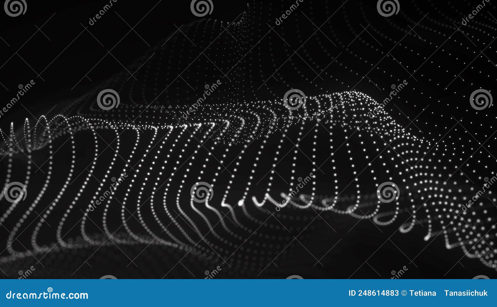 3D Wavy Surface Grid Background. Technology Style Illustration. Stock ...