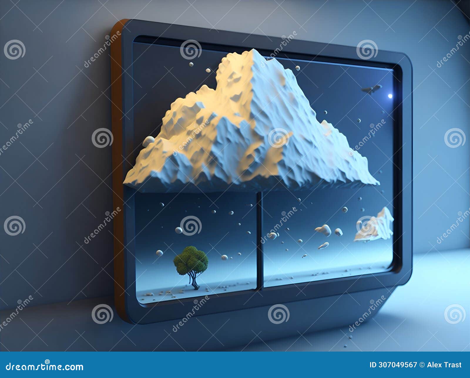 3D Weather Forecast Visualization. Generated by AI. Stock Illustration ...