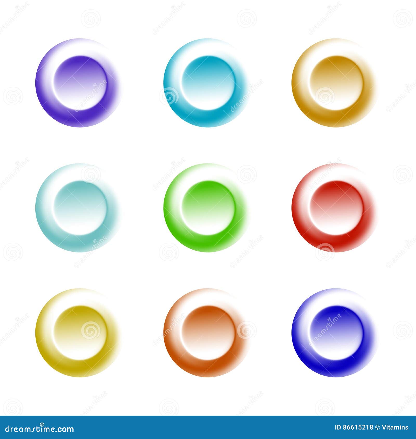 3d Web Button Set for User Interface Stock Vector - Illustration of ...