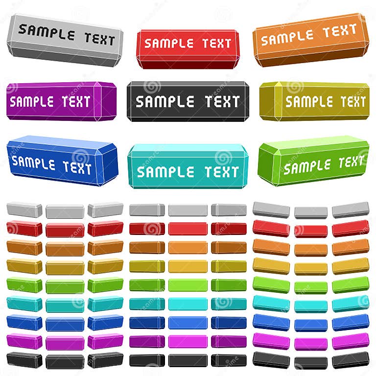 3D web buttons stock vector. Illustration of geometry - 71205741