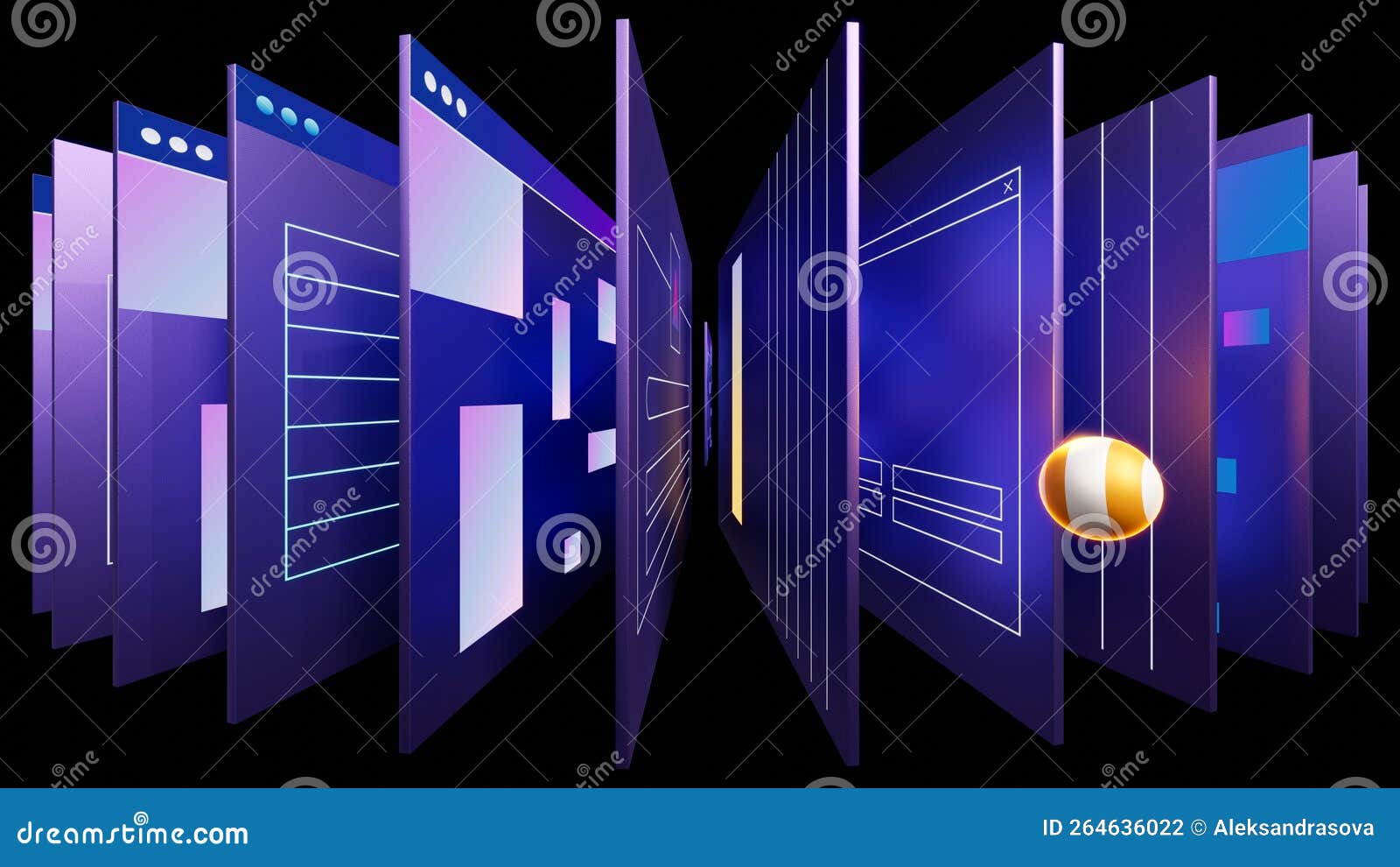 3d Web Pages and User Interfaces. 3d Illustration for Business or ...