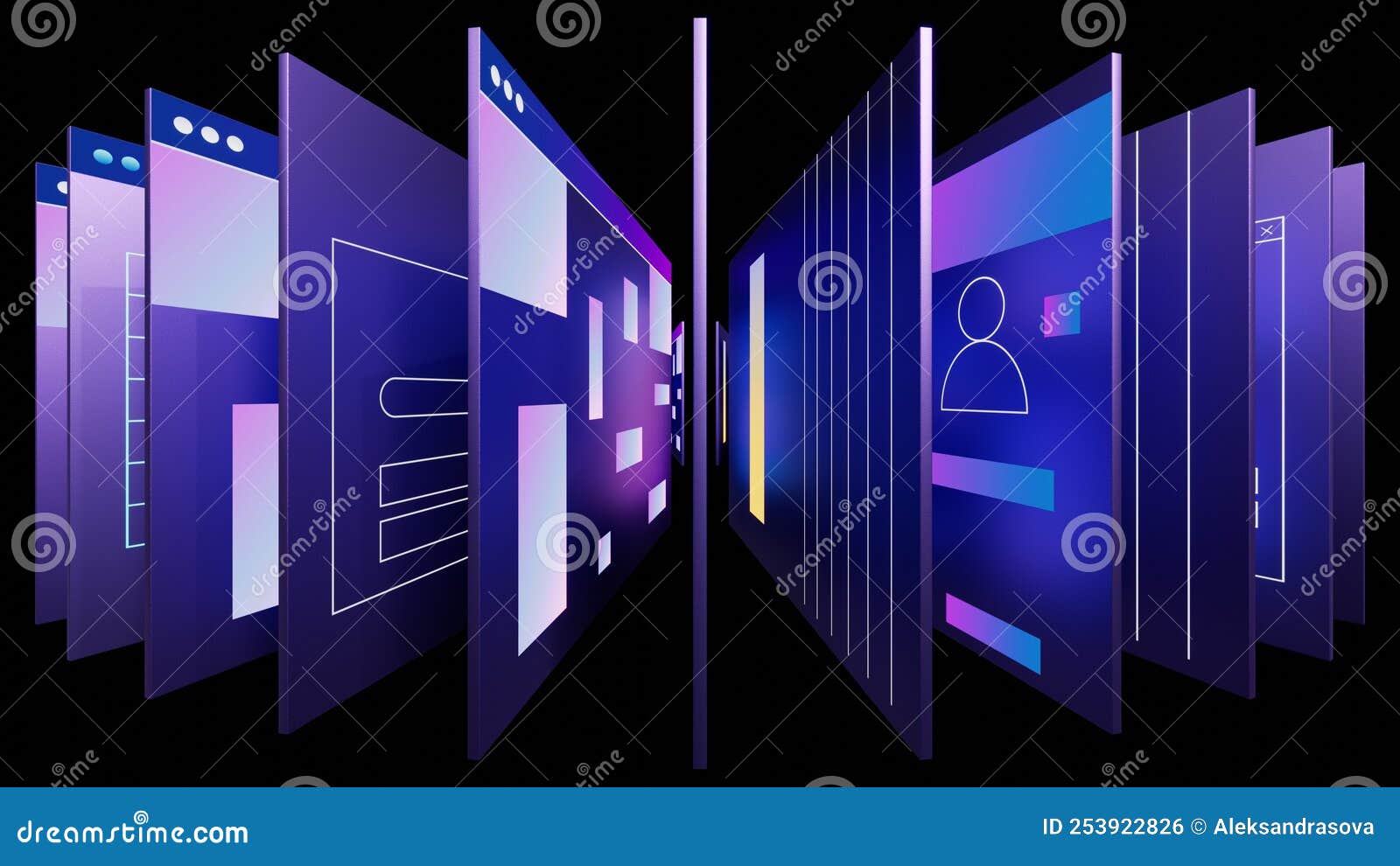 3d Web Pages and User Interfaces. 3d Illustration for Business or ...