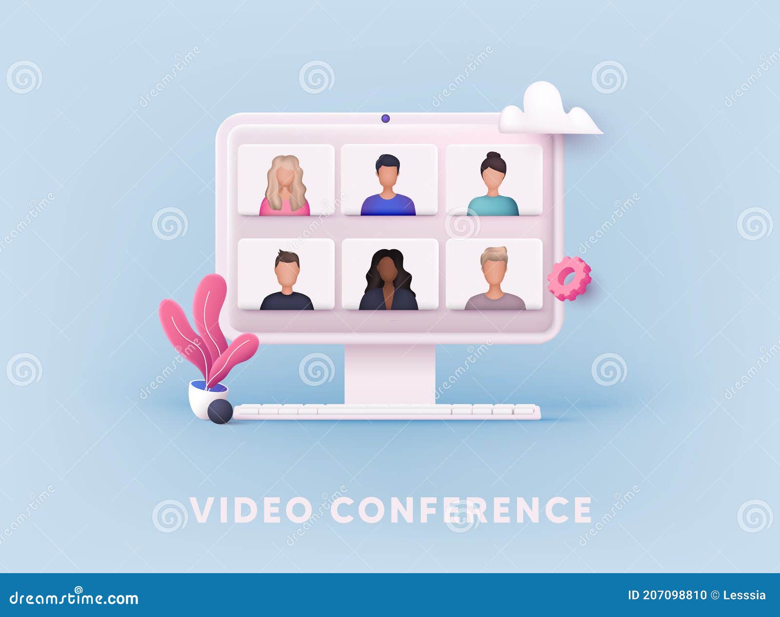 3D Web Vector Illustrations. Teleconference Web Video Conference Stock ...