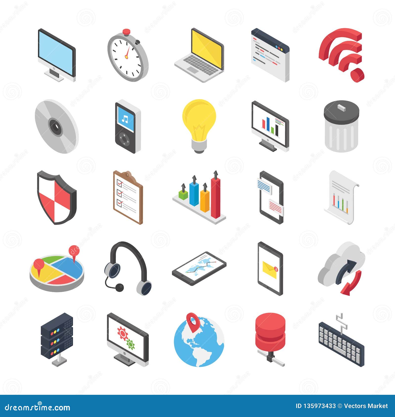 3D Web Vectors Set stock illustration. Illustration of list - 135973433