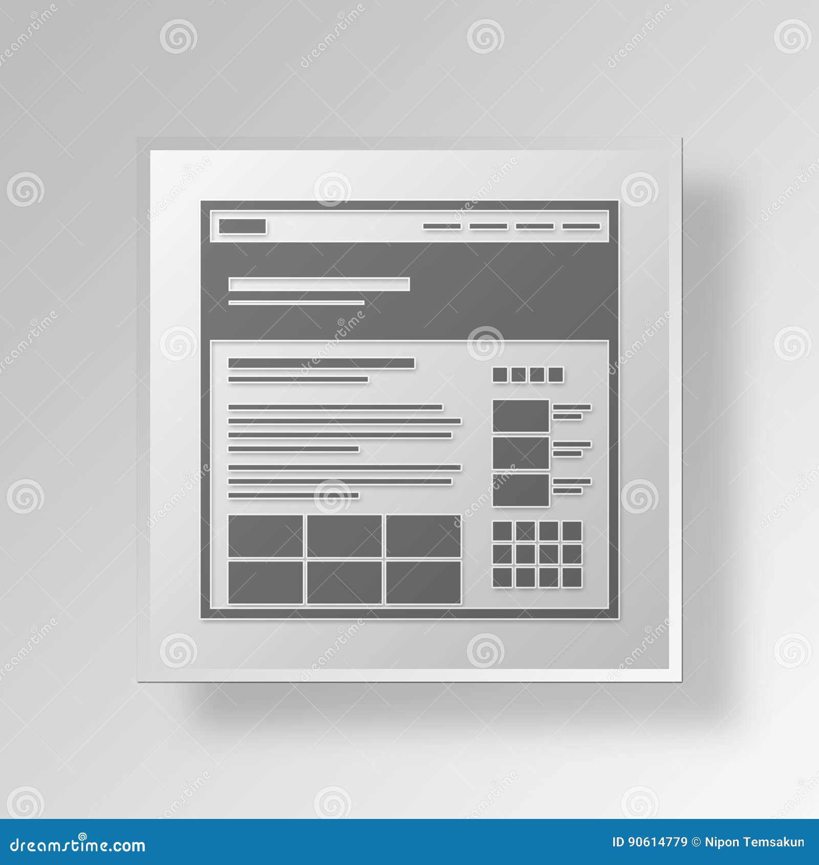 3D Website about Page Layout Icon Business Concept Stock Illustration ...