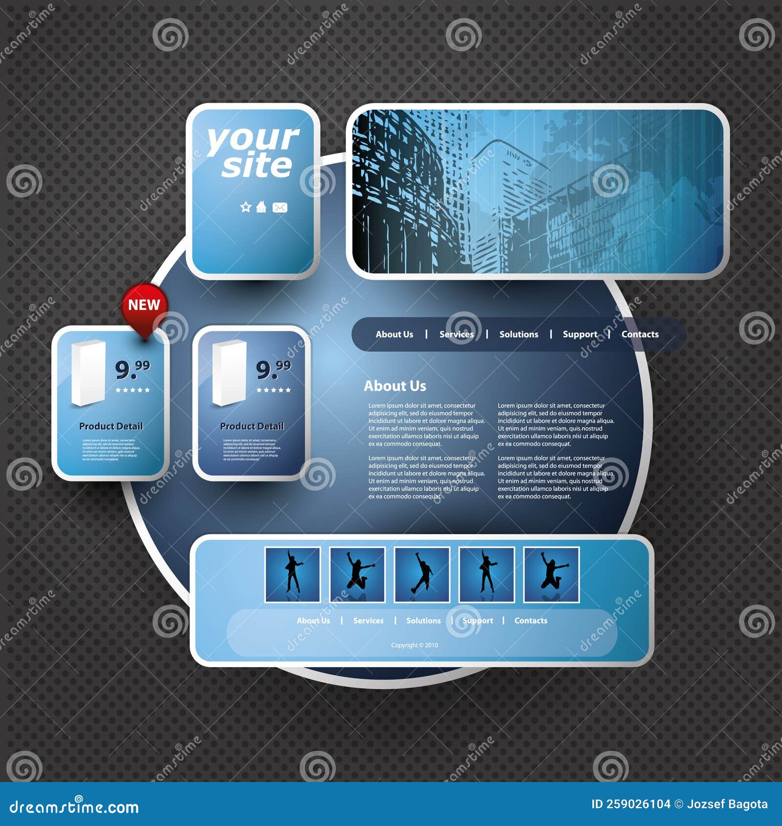 3D Website Template stock vector. Illustration of button - 259026104