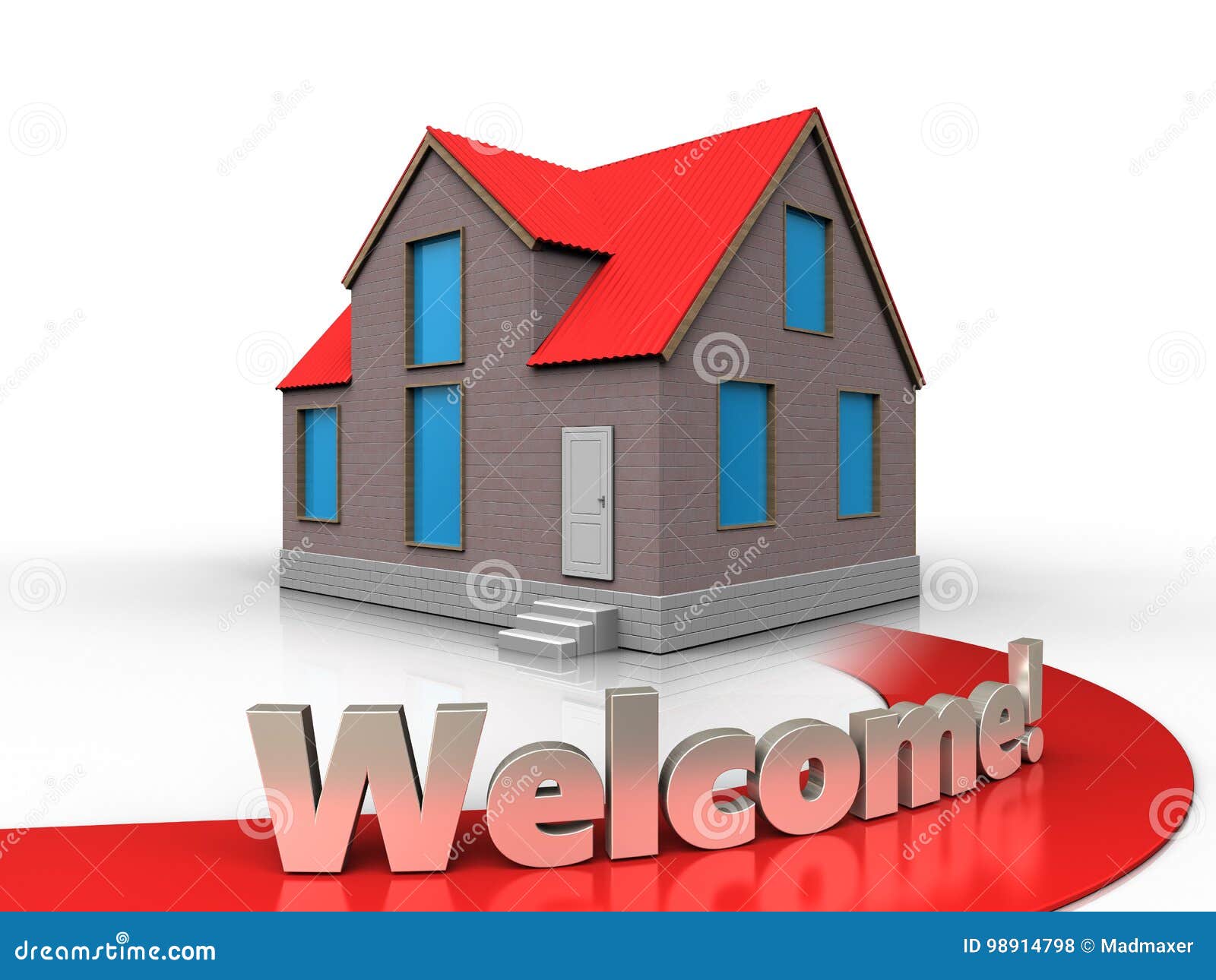 3d welcome sign over white stock illustration. Illustration of curve ...