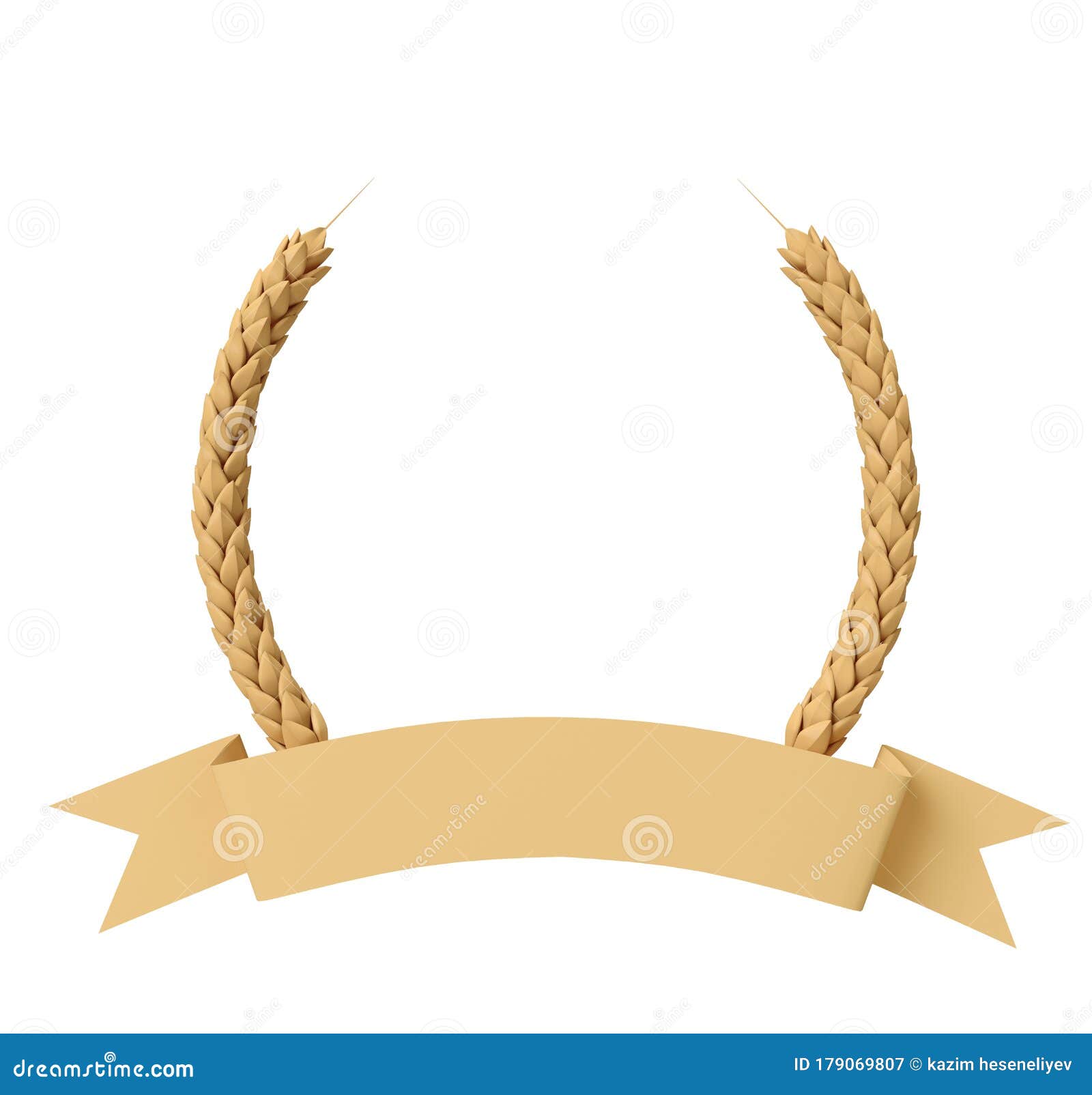 3D Wheat Symbol with Empty Text Area Stock Illustration - Illustration ...